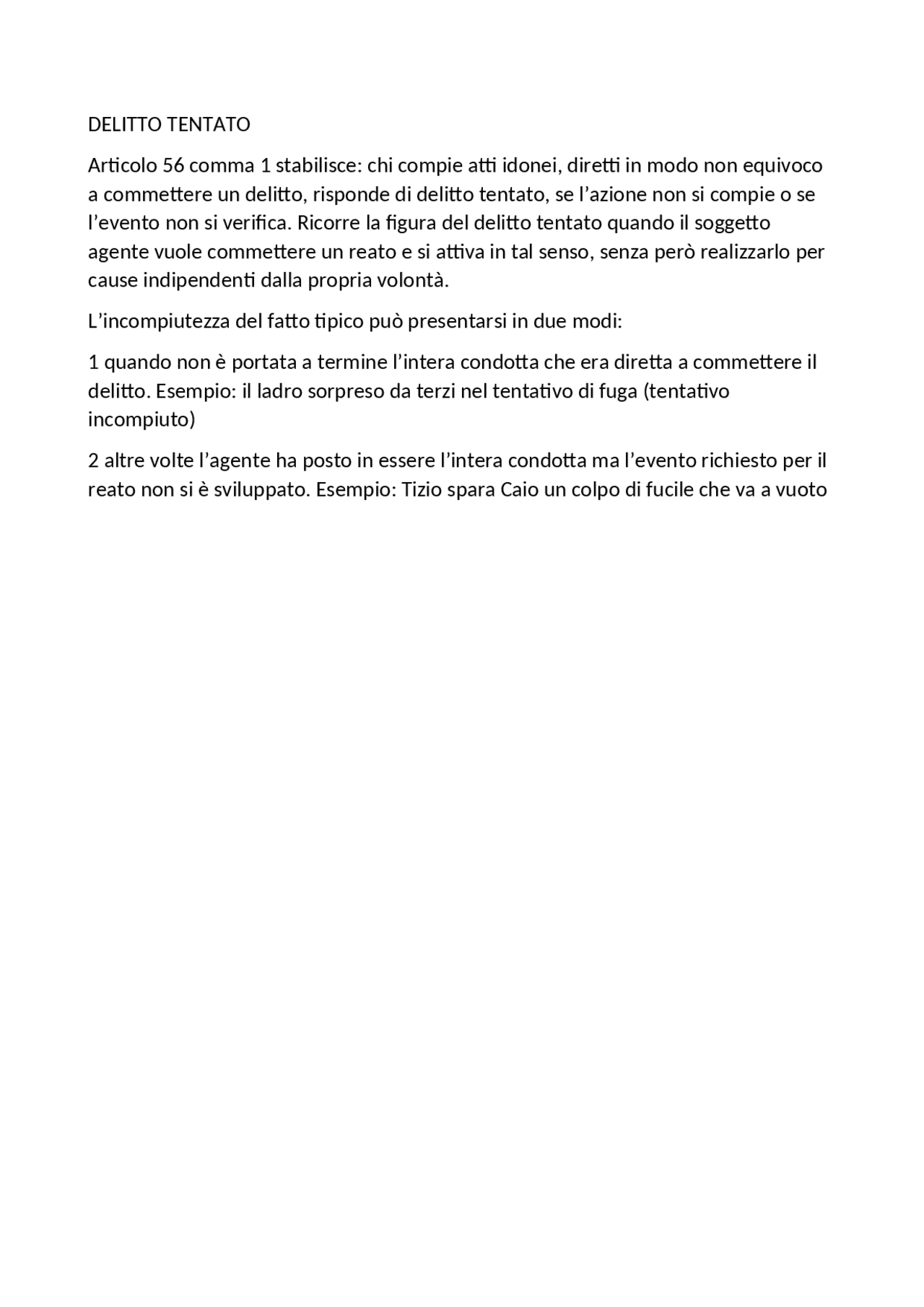 Approfondimento Del Delitto Tentalo Docsity