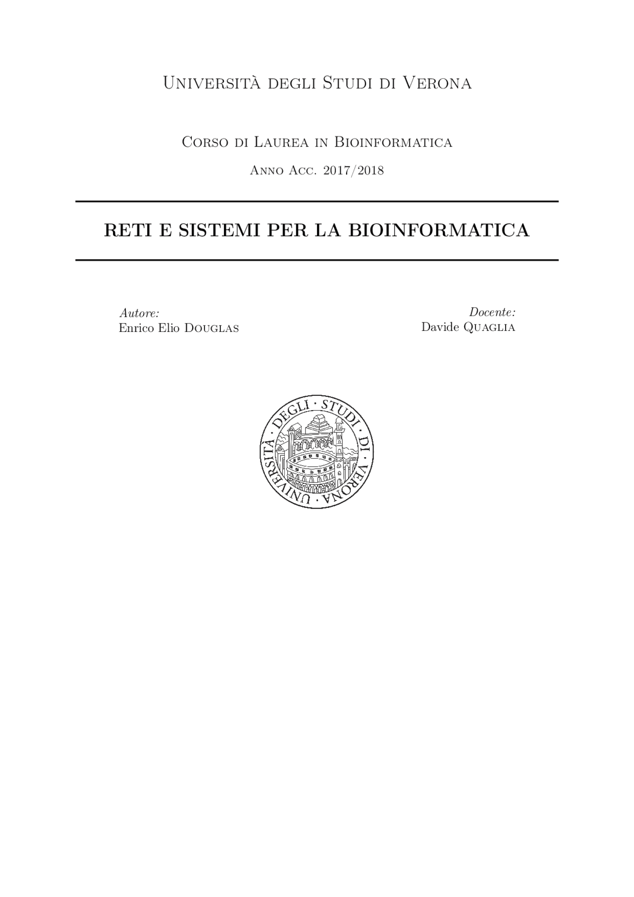 Appunti Reti Bioinformatica Docsity