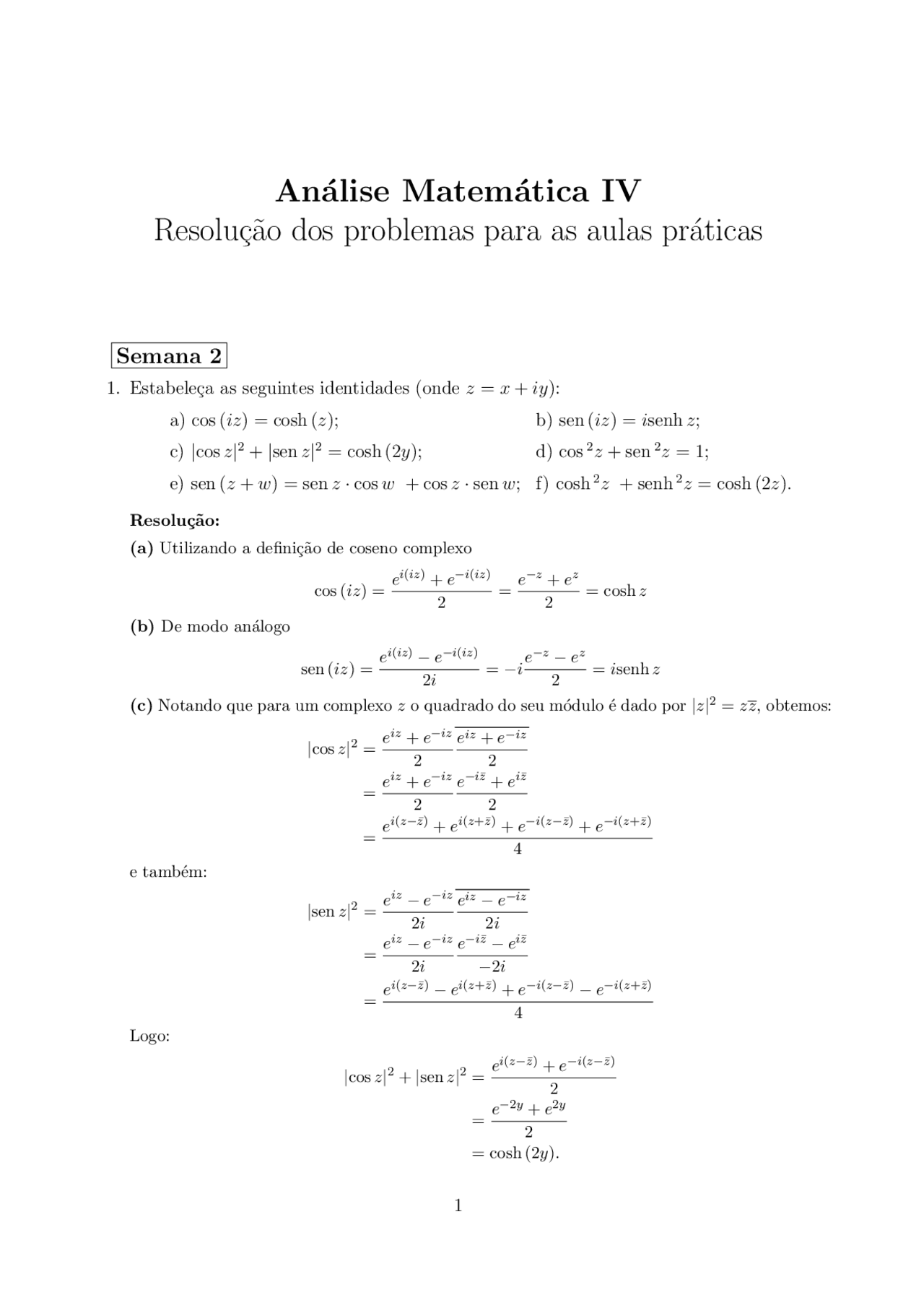 Exercicio De Analise Real 1 Docsity