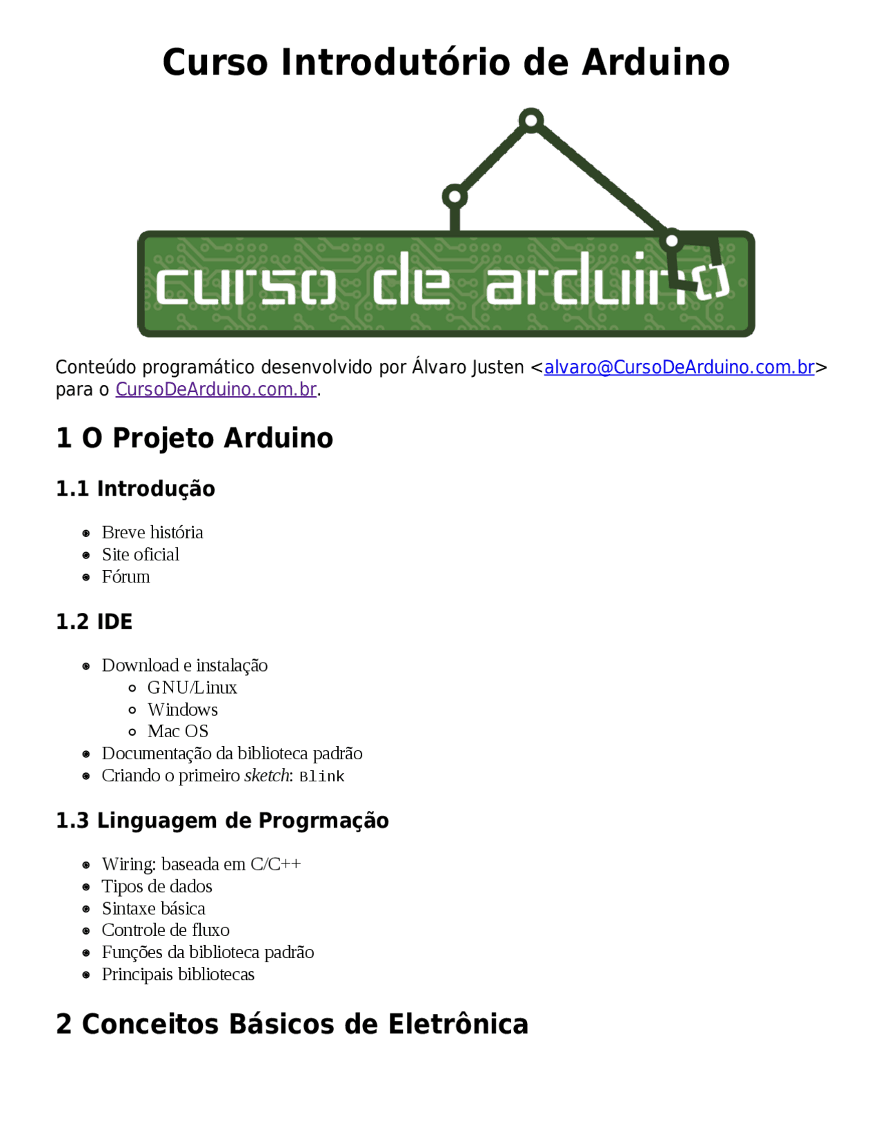 Curso arduino eletronica | Manuais, Projetos, Pesquisas Matérias ...