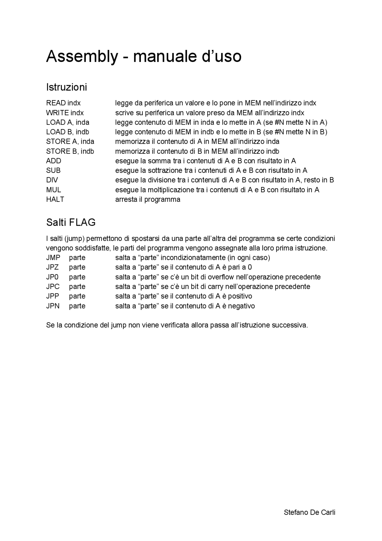 Manuale Duso Di Assembly Docsity