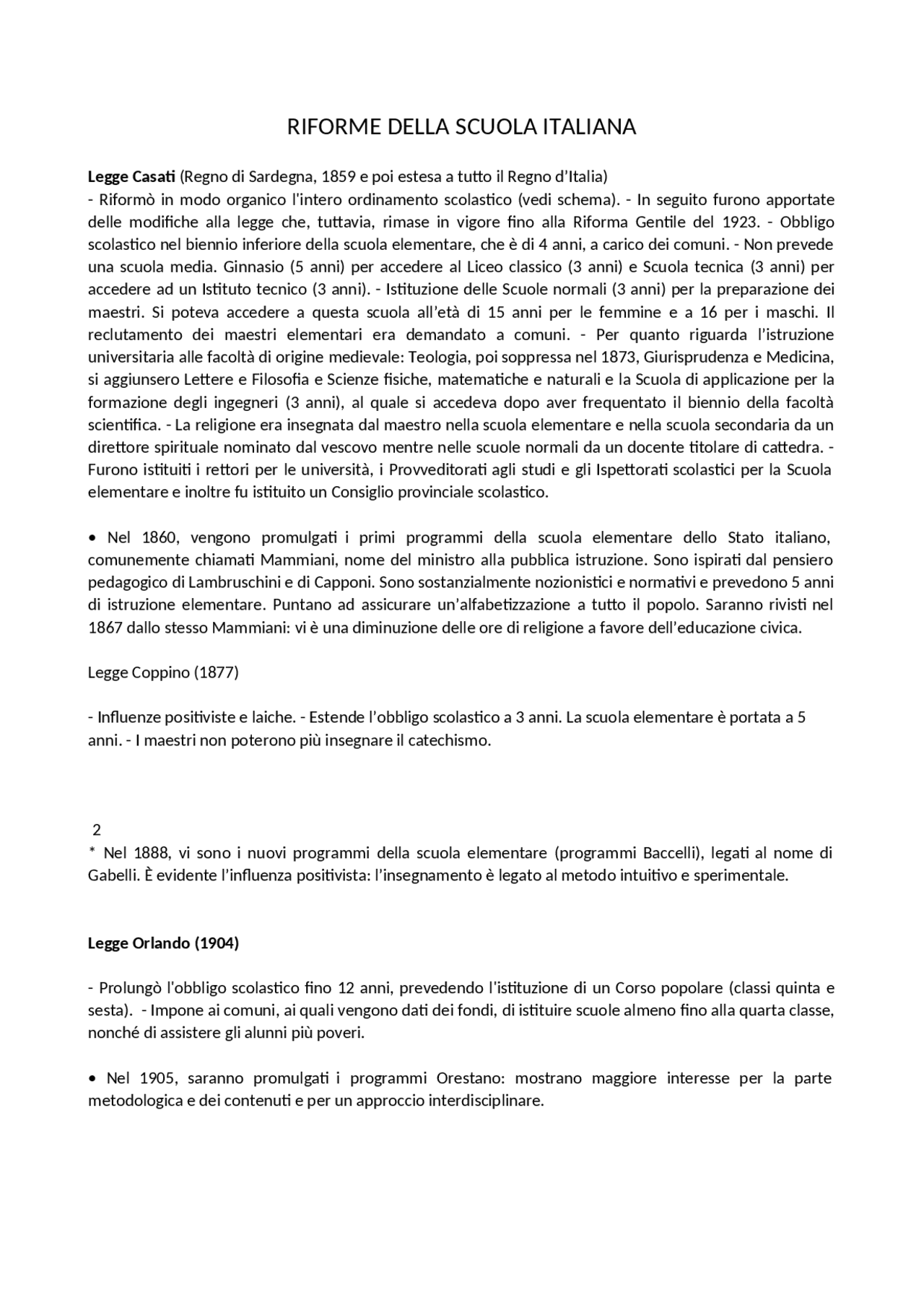 Pedagogia Riforme Scuola Linee Guida Docsity