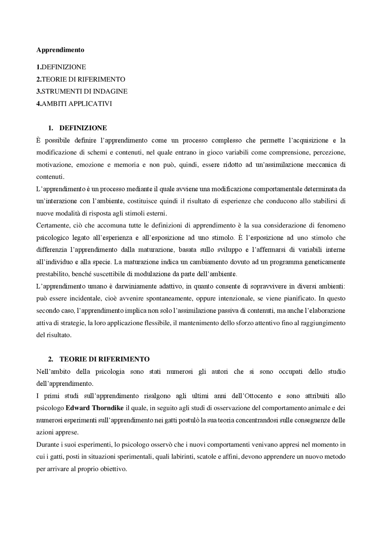 Apprendimento Psicologia Generale Docsity