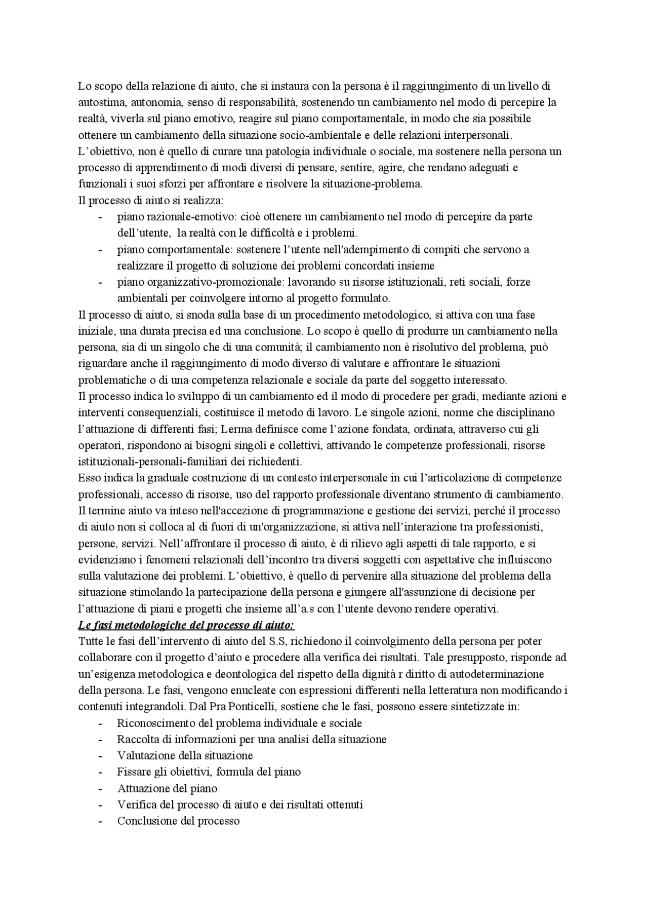 Metodi Del Servizio Sociale Docsity