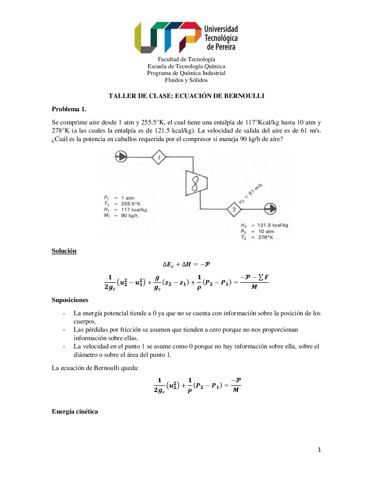 Ec de bernoulli ejercicios - Docsity