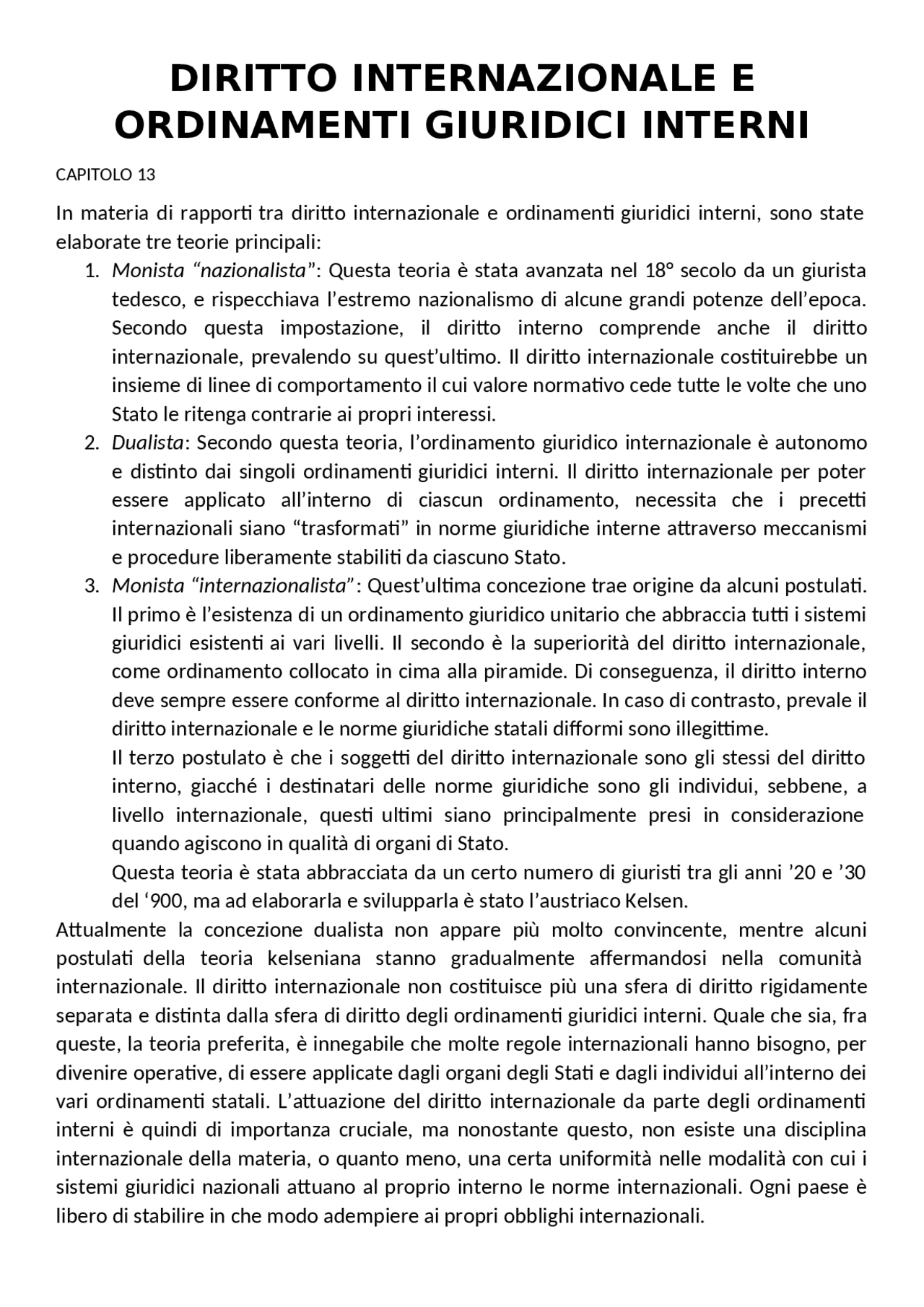 Diritto Internazionale Docsity