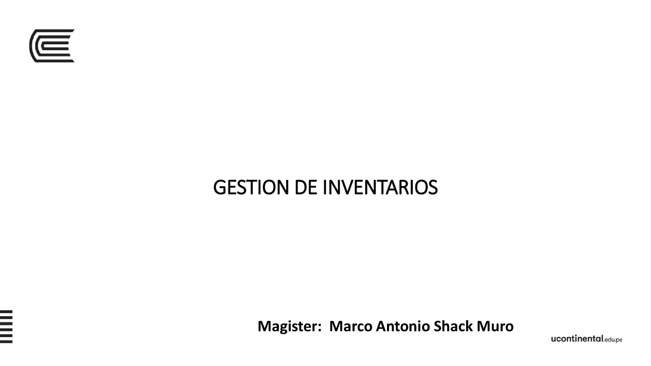 Gestion De Inventarios Diapositivas De Logística Docsity