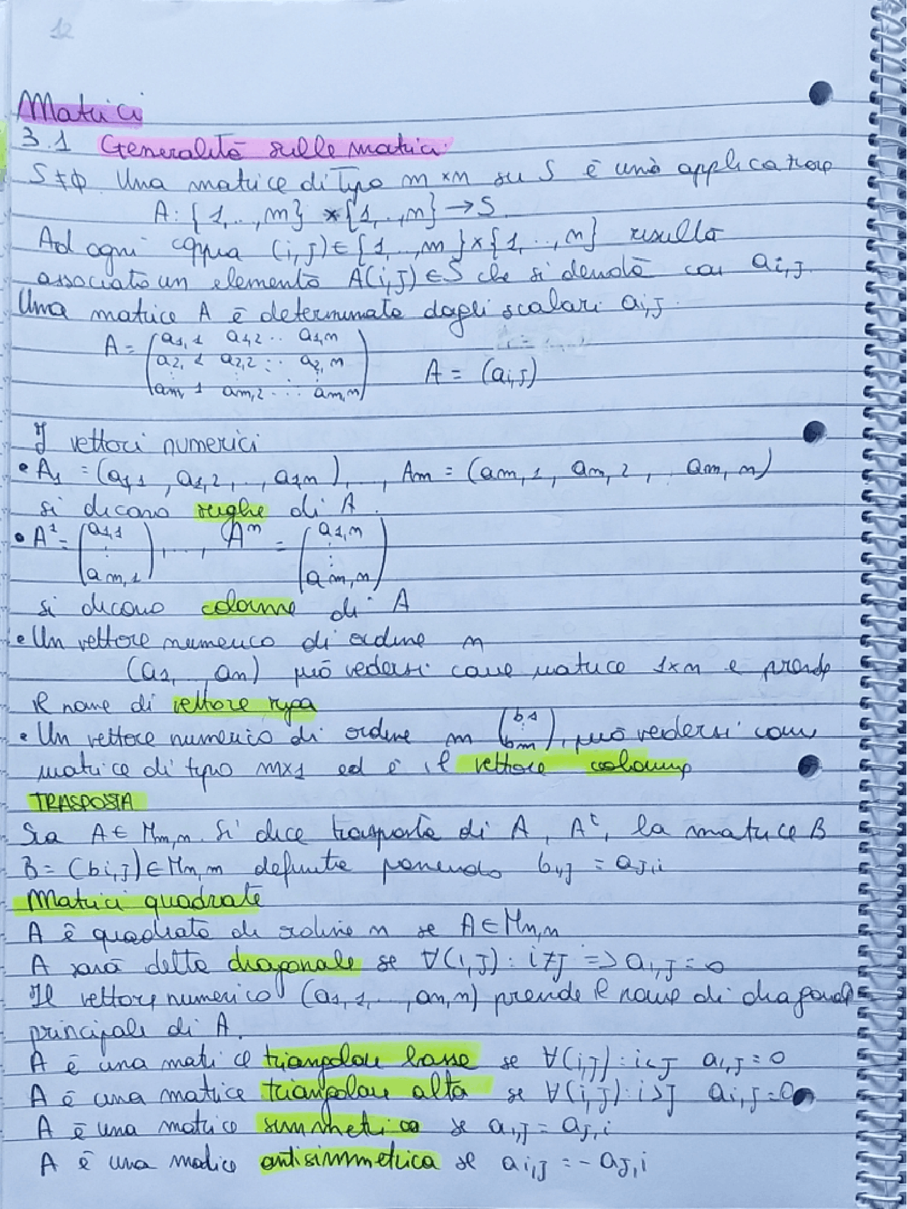 Matrici E Sistemi Di Equazioni Lineari Appunti Di Geometria I Docsity