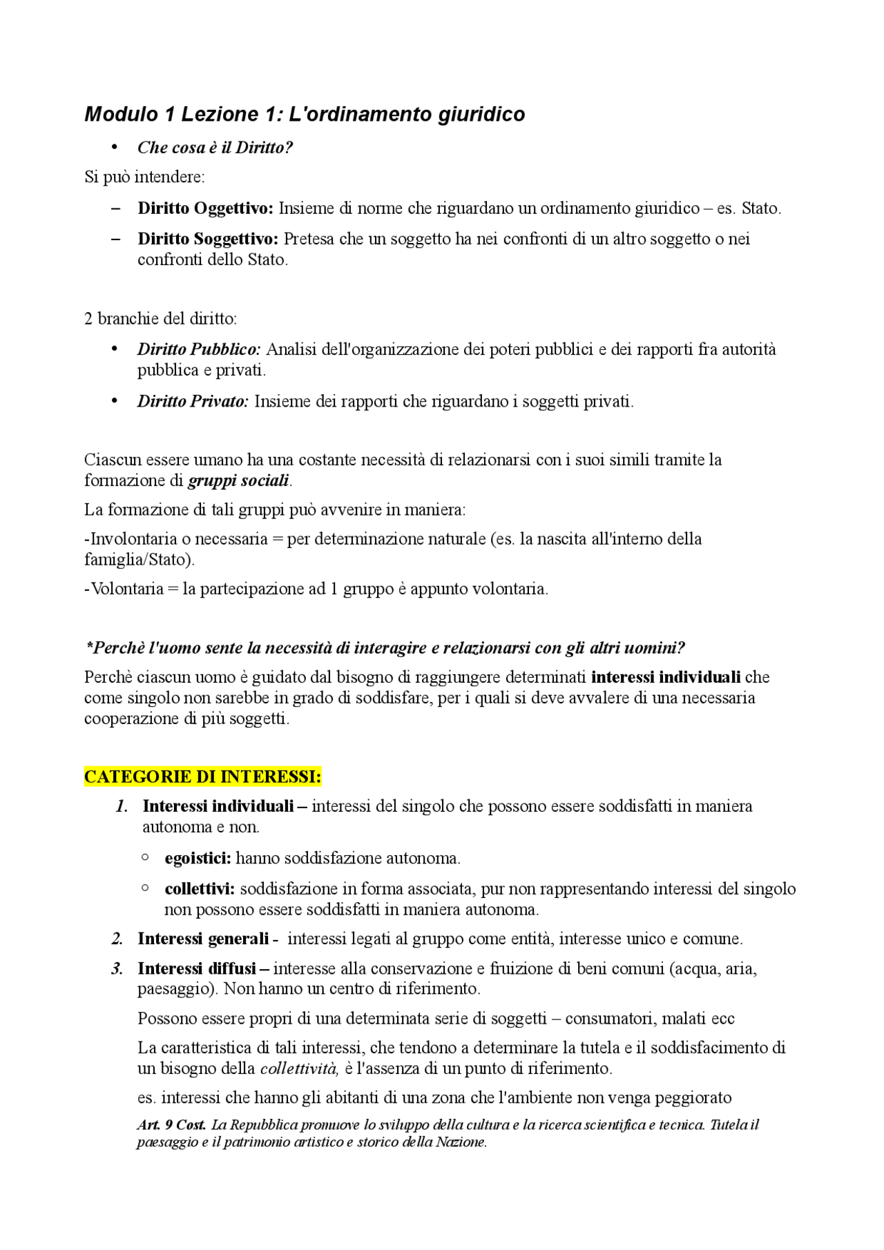 Istituzioni Di Diritto Pubblico Docsity