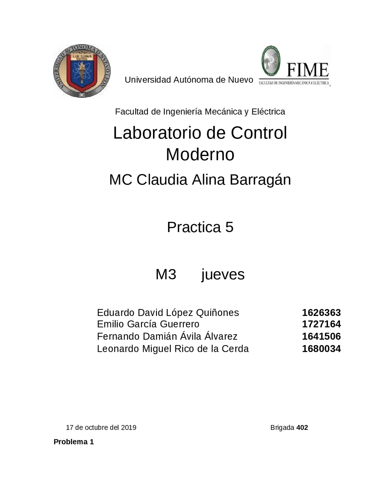Practicas de Control Moderno - Docsity