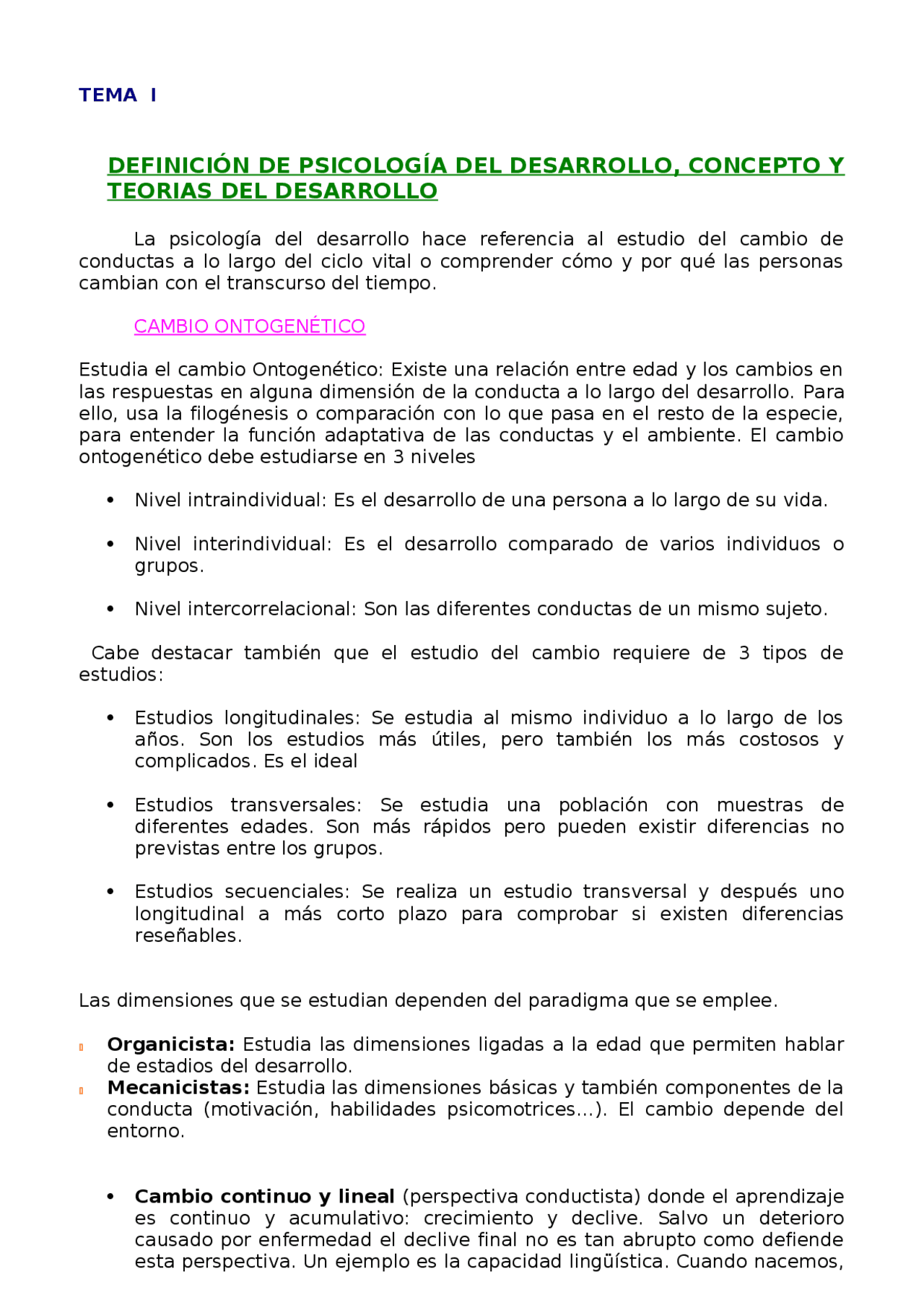 Apuntes Psicologia Del Desarrollo Docsity
