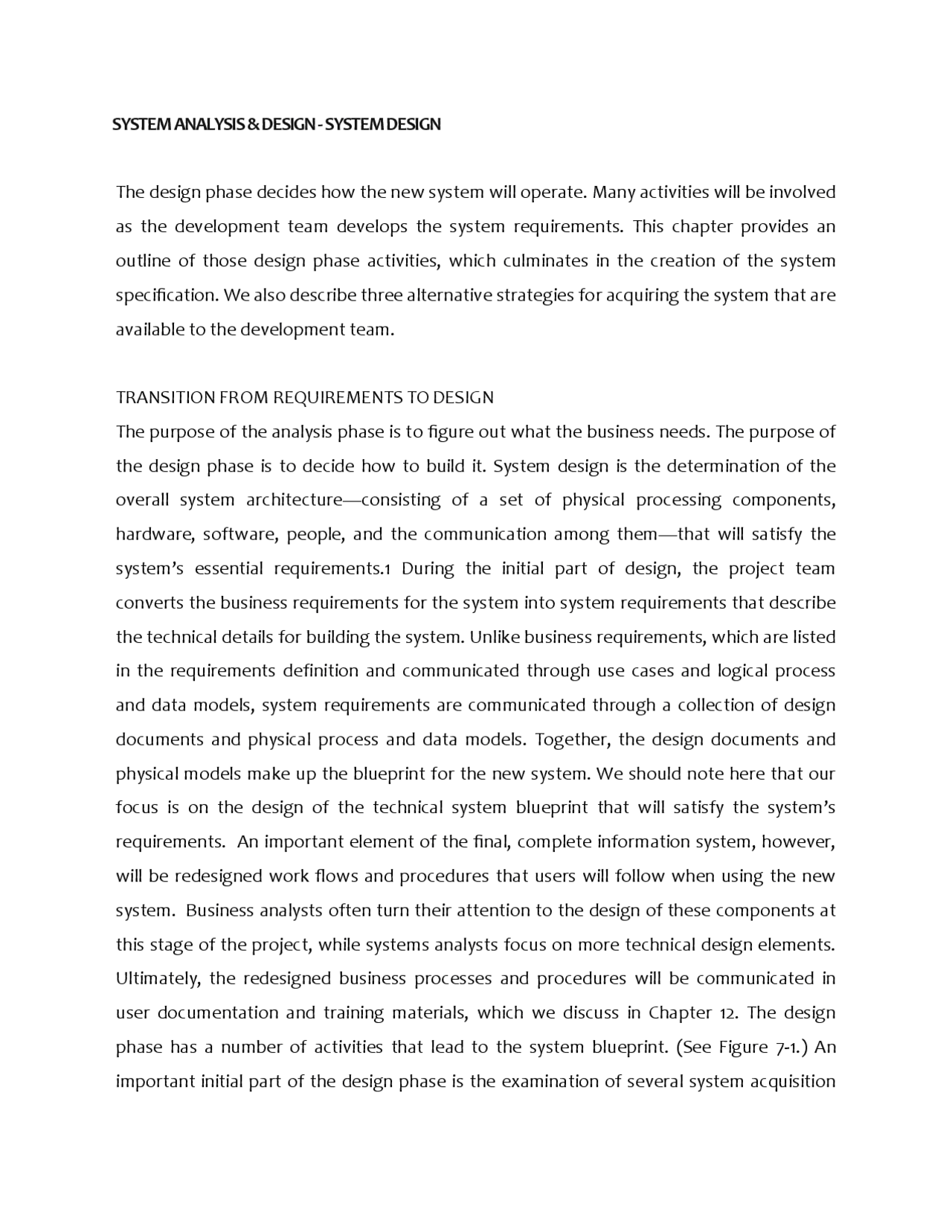 Systems And Designs Programs Docsity