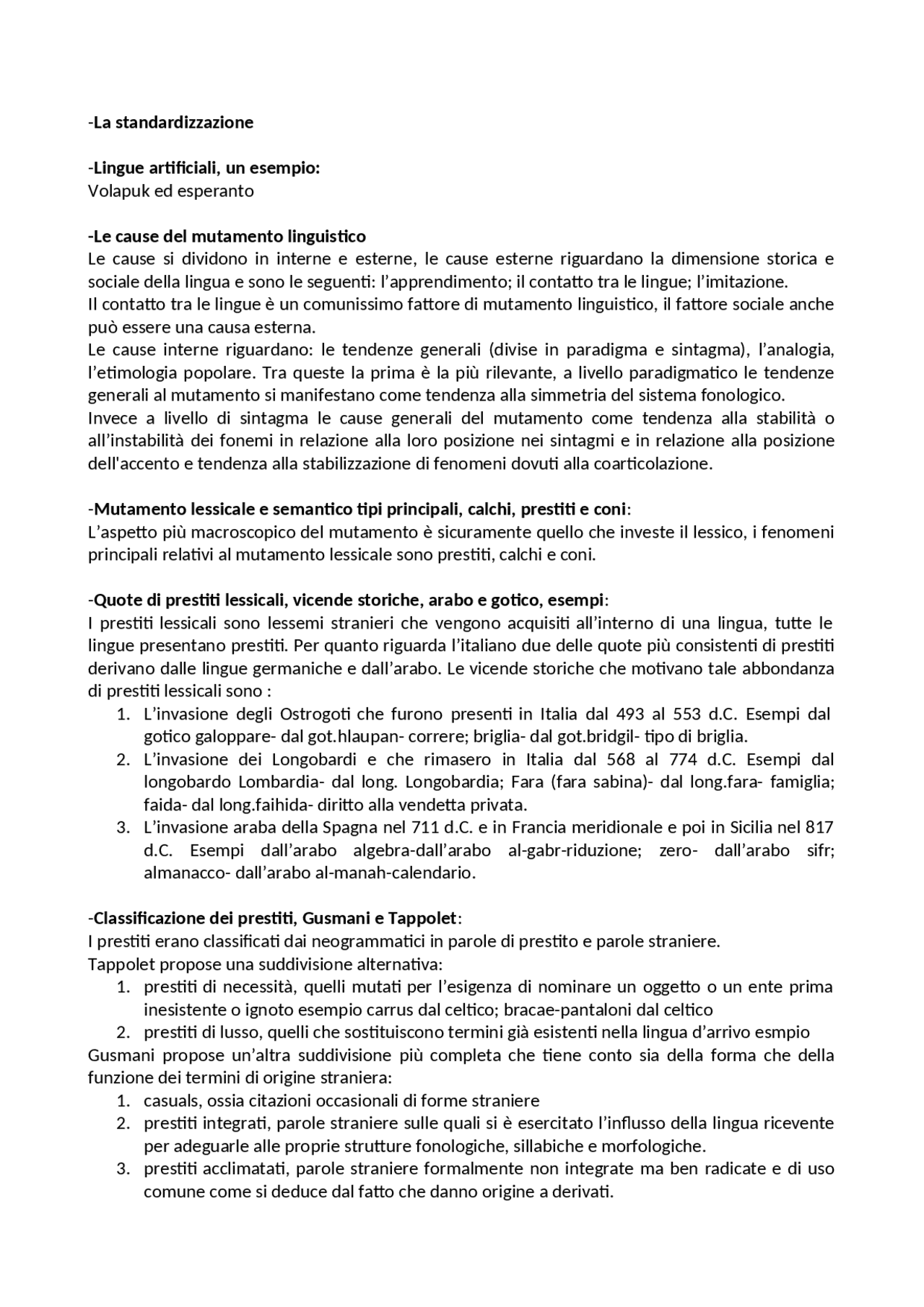 Domande Glottologia Esame Con Ciancaglini Docsity