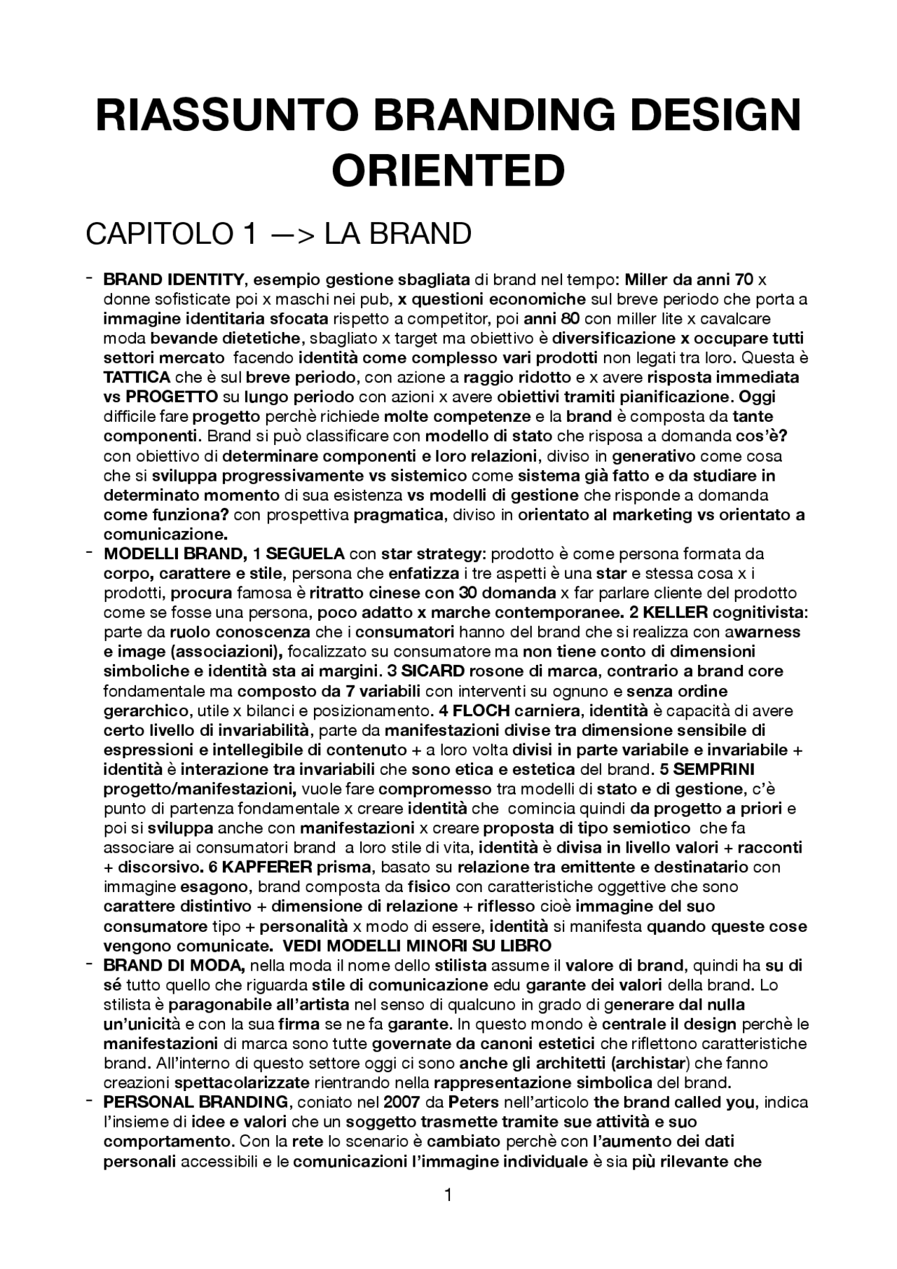 Branding Design Oriented Riassunto Docsity