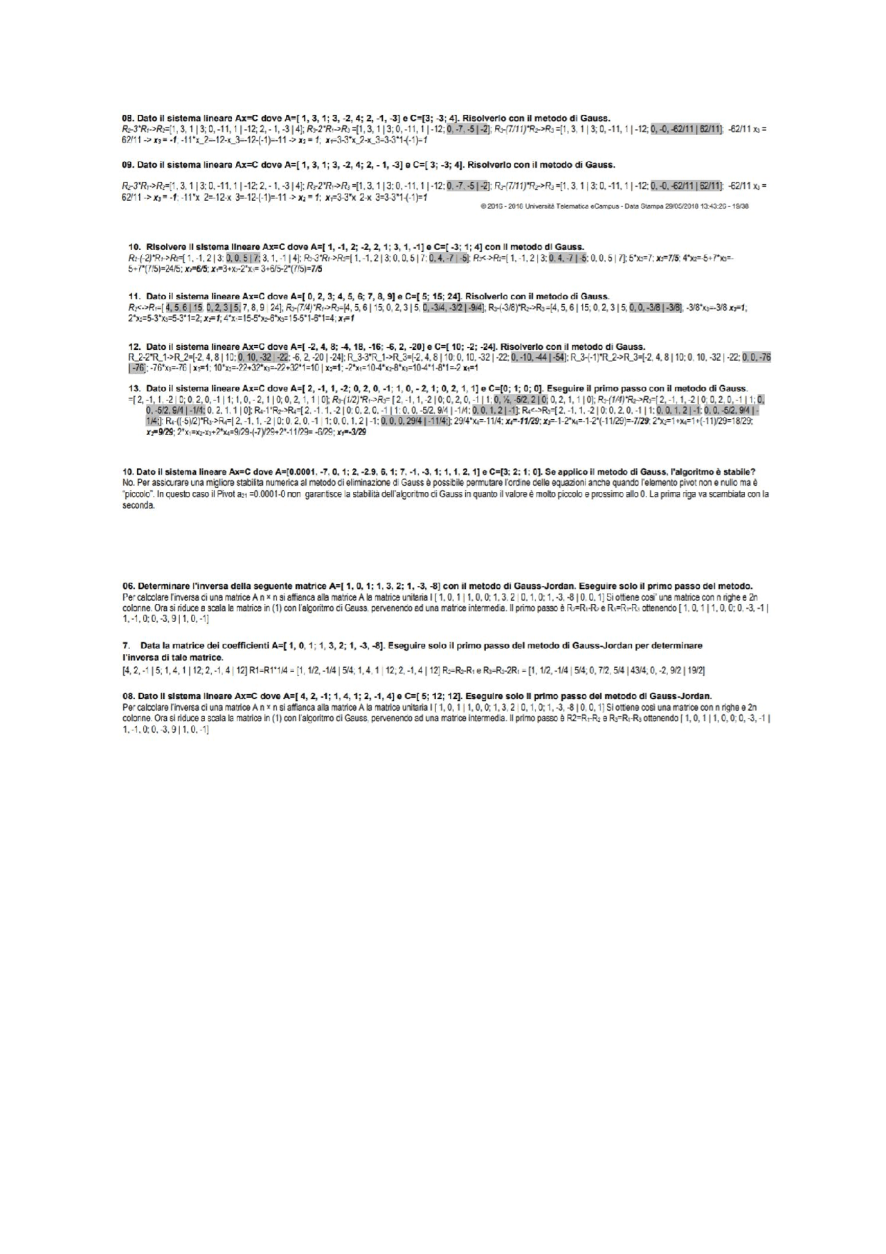 Analisi Numerica Aperte Docsity