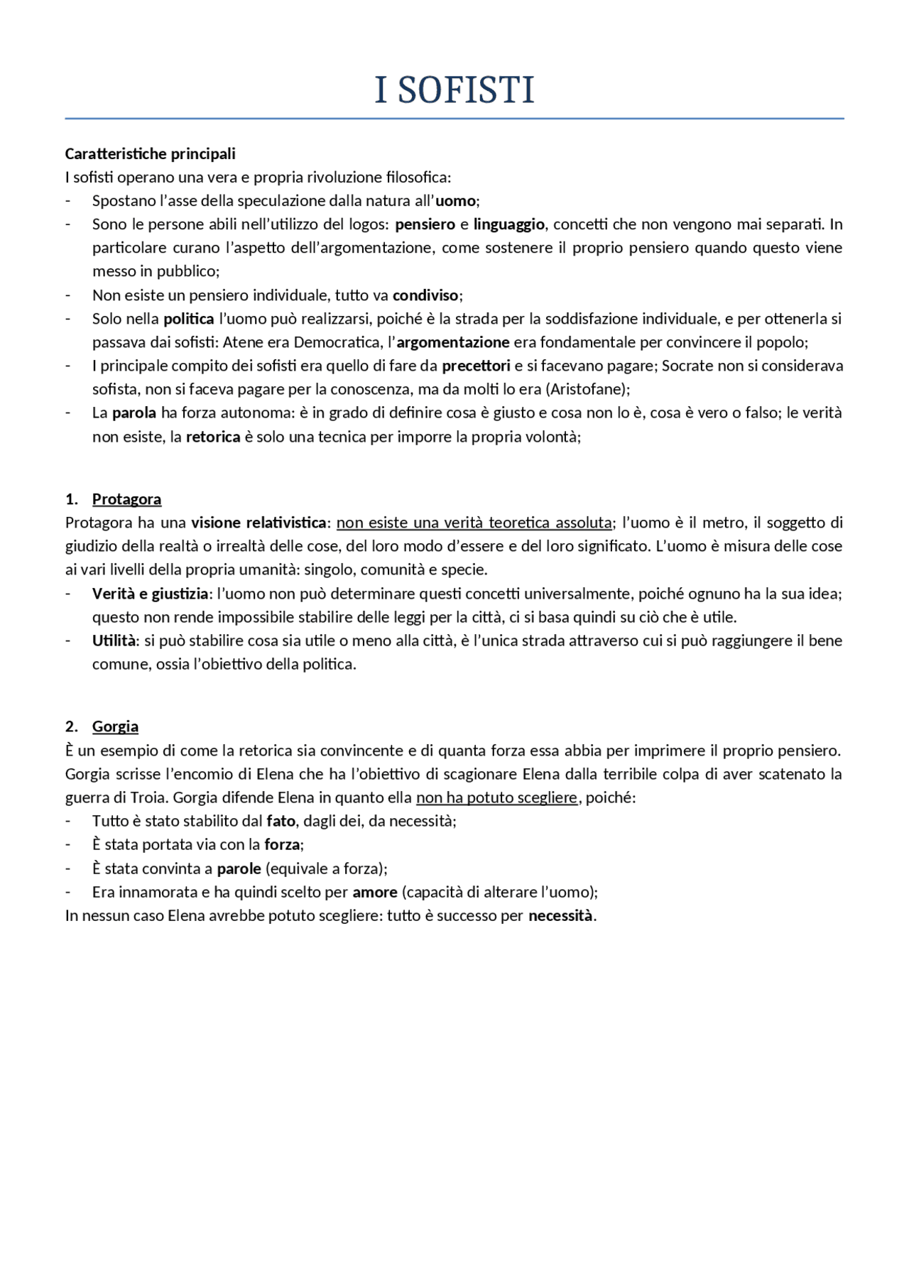 Sofisti E Socrate Riassunto Principi Fondamentali Docsity