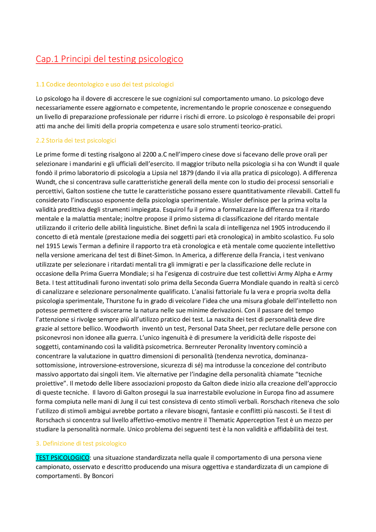 Riassunto Completo Di Metodi E Tecniche Dei Test Docsity