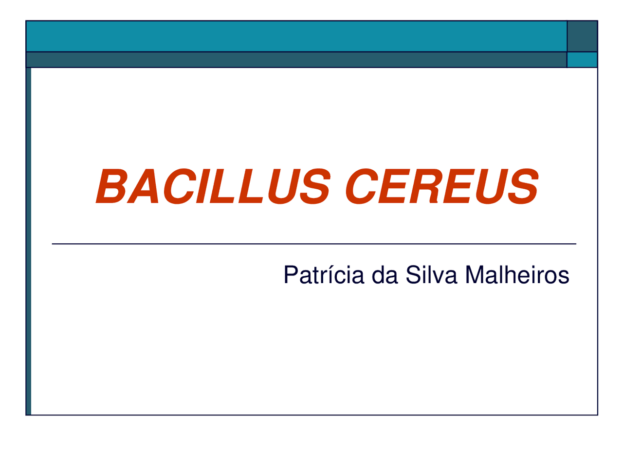 Aula Bacillus Cereus Slides Microbiologia Docsity