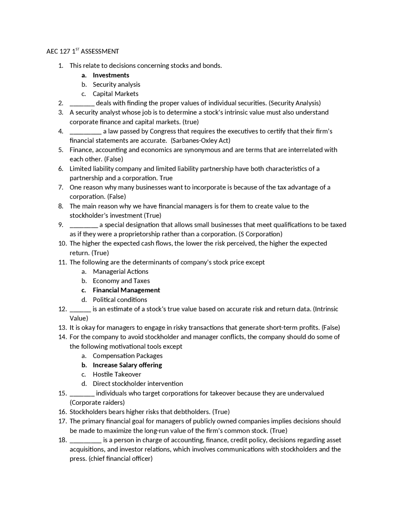 Introduction To Accounting Docsity