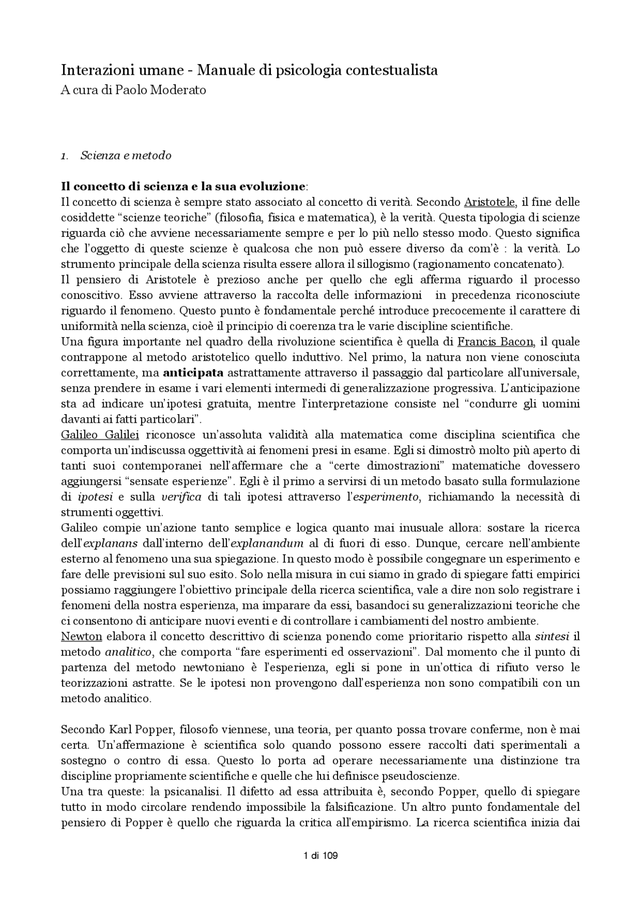 Interazioni Umane Di Paolo Moderato Docsity