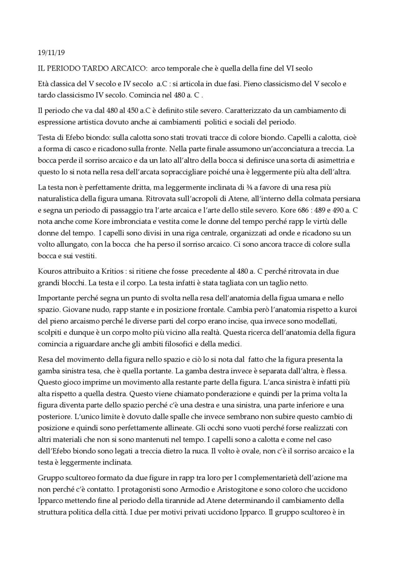 Archeologia Periodo Arcaico Docsity