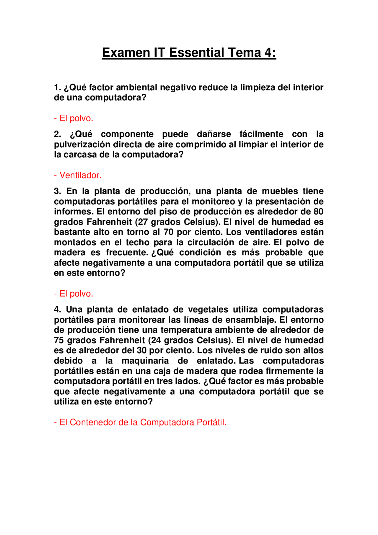 examen it essential tema 4 | Exámenes de Informática | Docsity