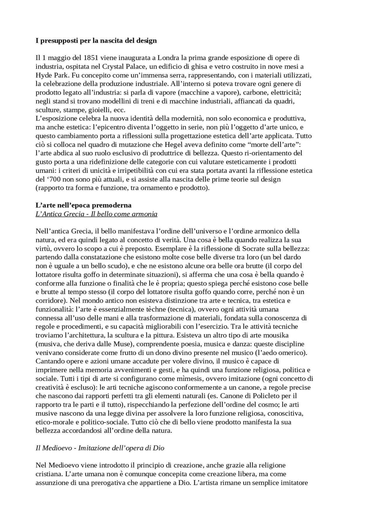 Estetica E Design Appunti Libro Mecacci Docsity