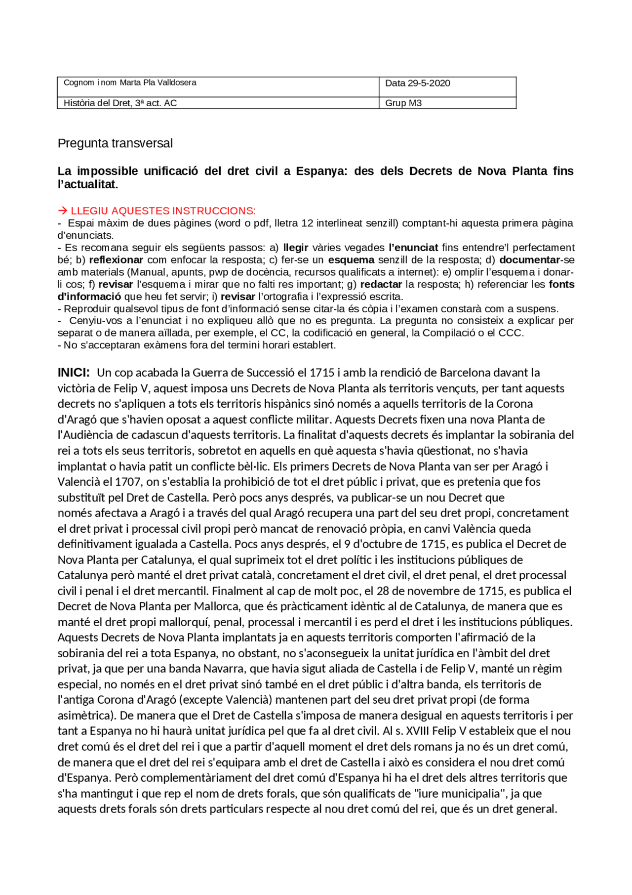Examen Historia Del Dret Docsity