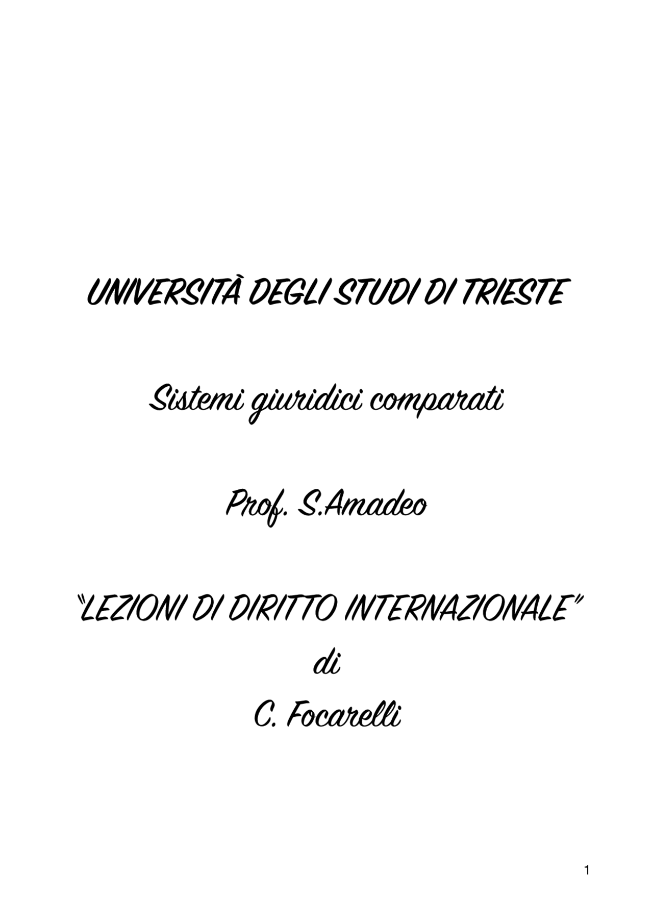 Lezioni Di Diritto Internazionale C Focarelli Docsity