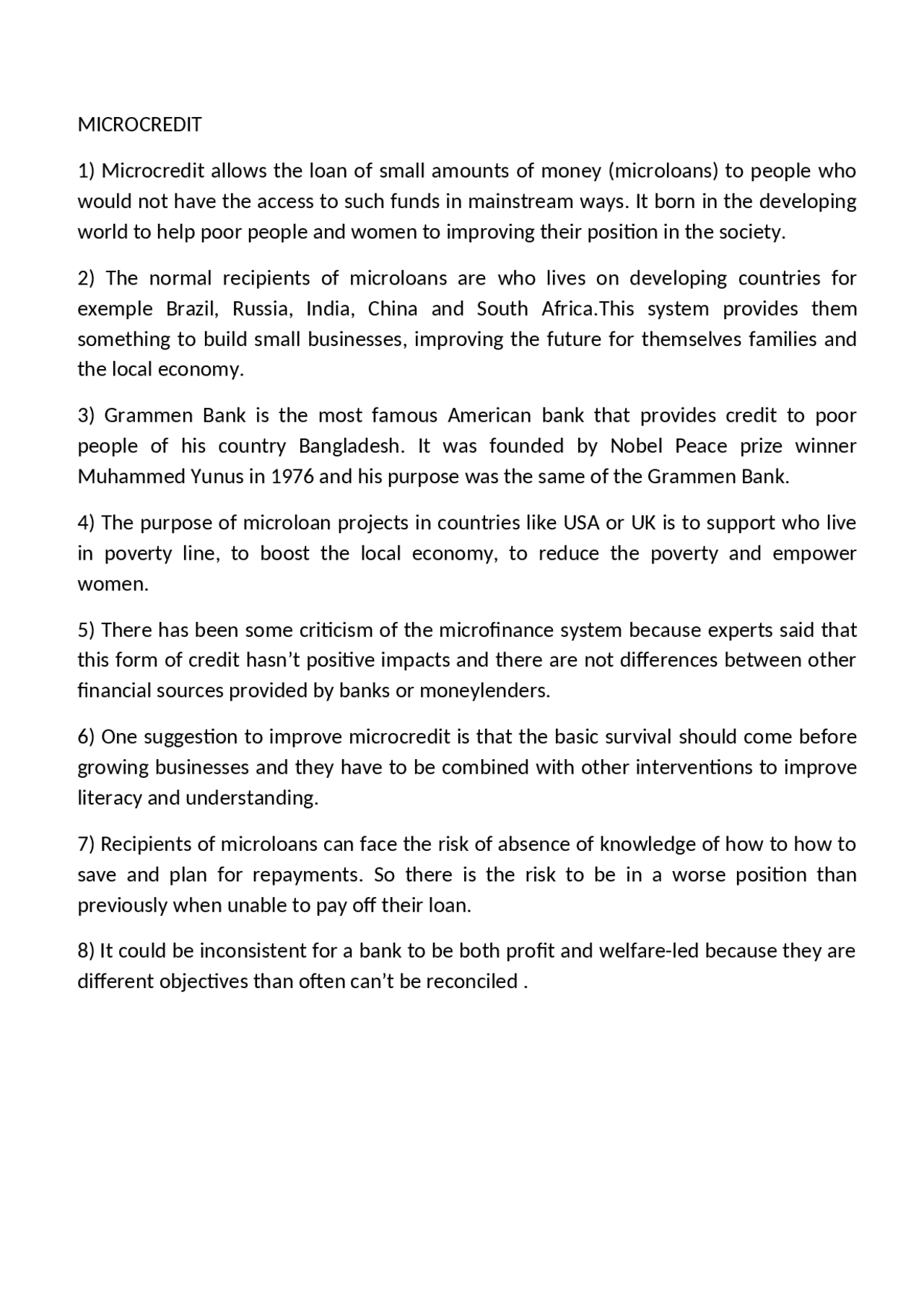 Microcredit: caratteristiche | Guide, Progetti e Ricerche di Inglese ...