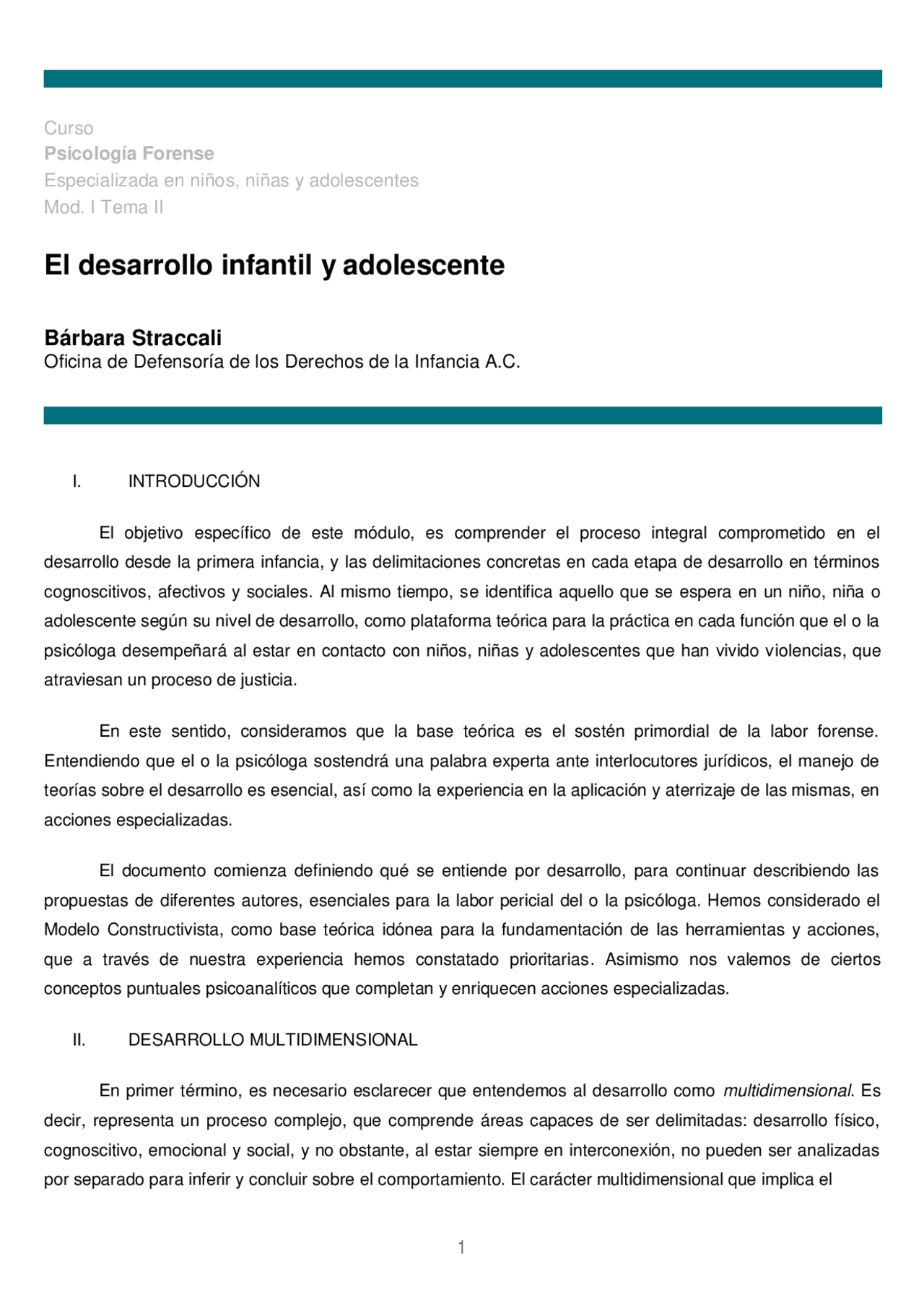 Derechos Humanos Desarrollo Infantil Docsity