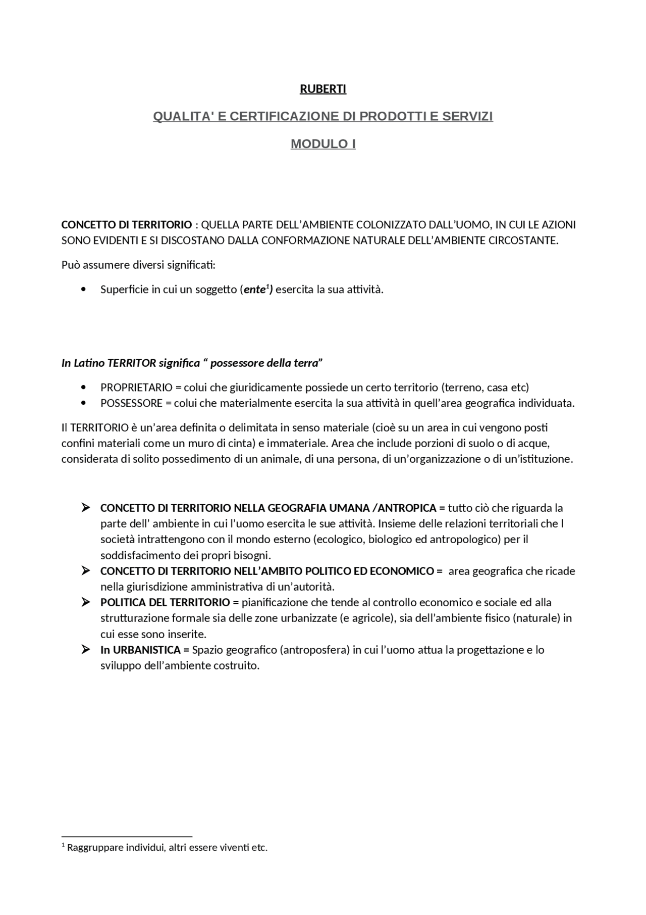 Qualità E Sostenibilità Docsity