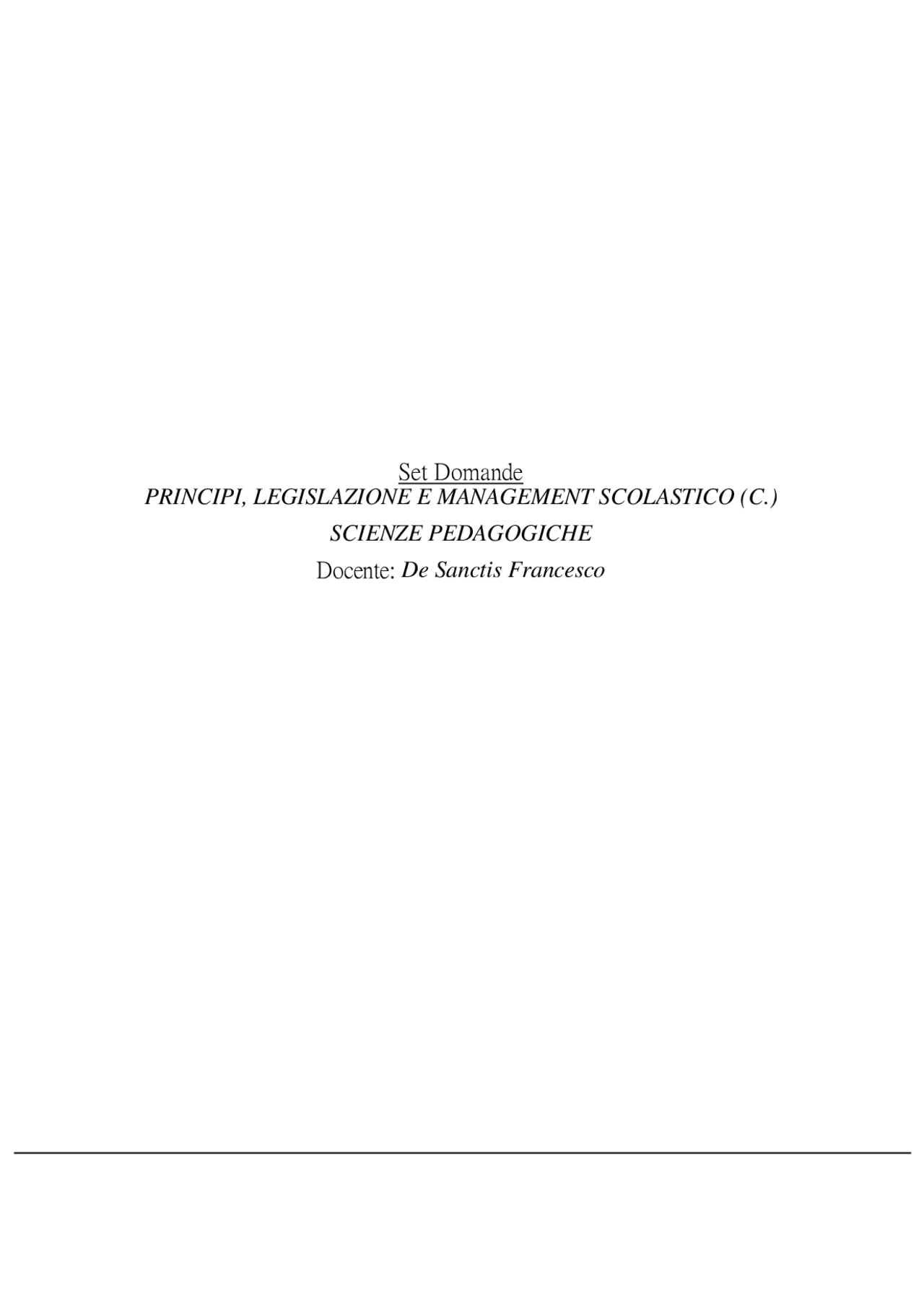 Domande E Risposte Multiple Principi Legislazione E Management