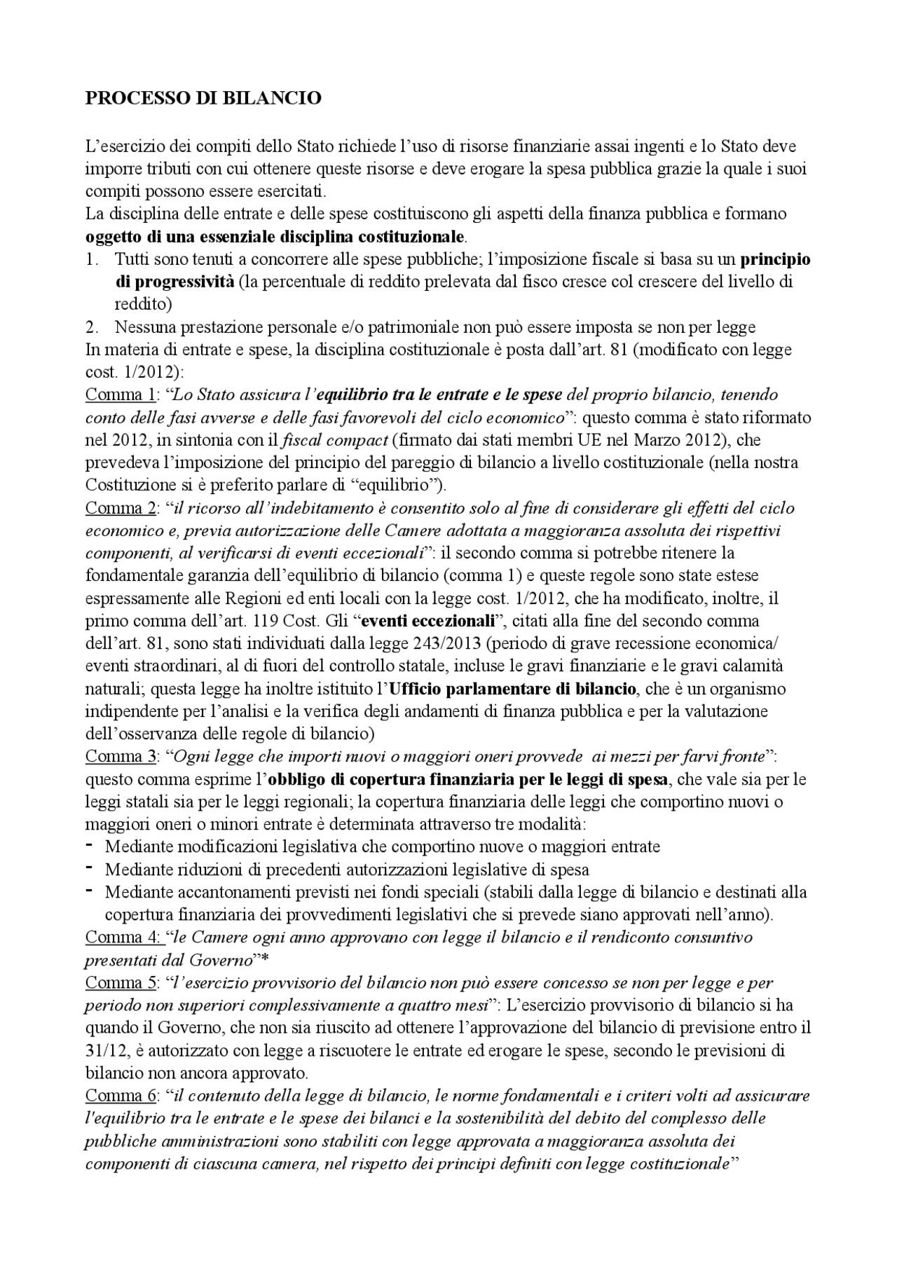 La Legge Di Bilancio Docsity