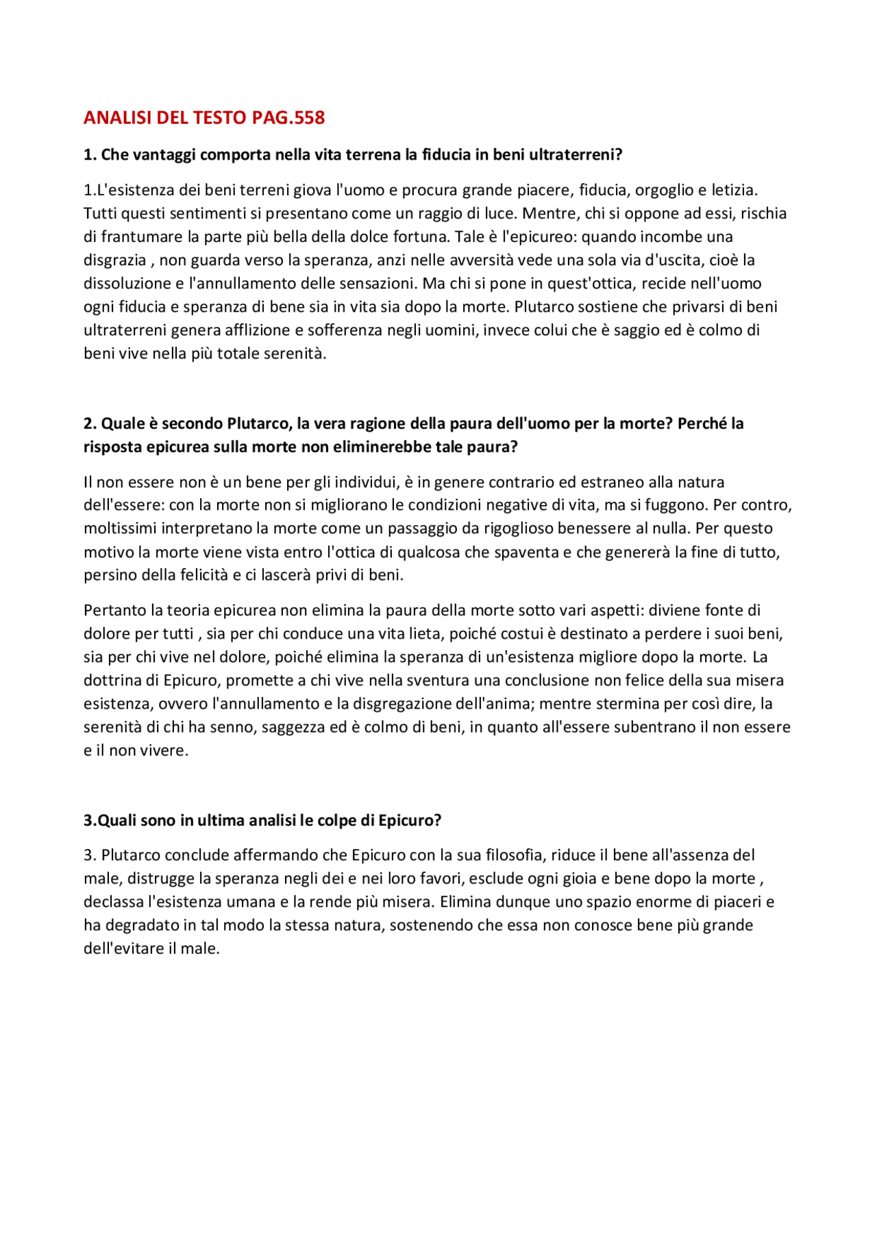 Plutarco Appunti Liceo Docsity