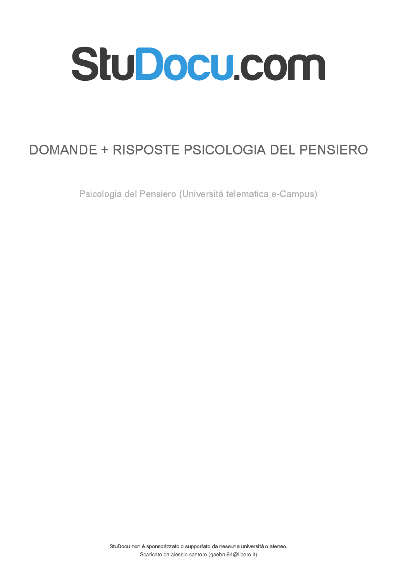Psicologia del pensiero multiple - Bertani Barbara - Docsity