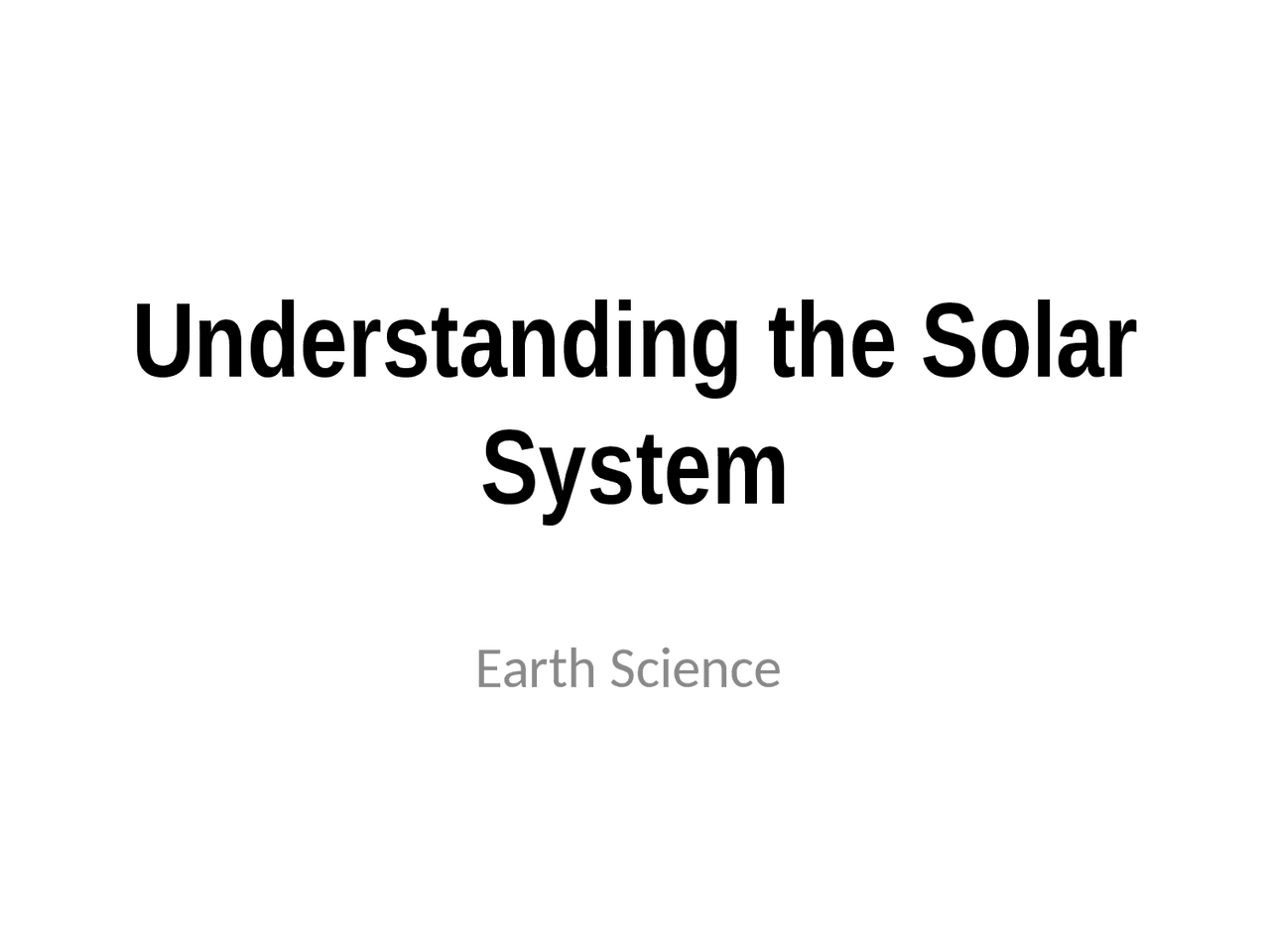 Understanding The Solar System Docsity