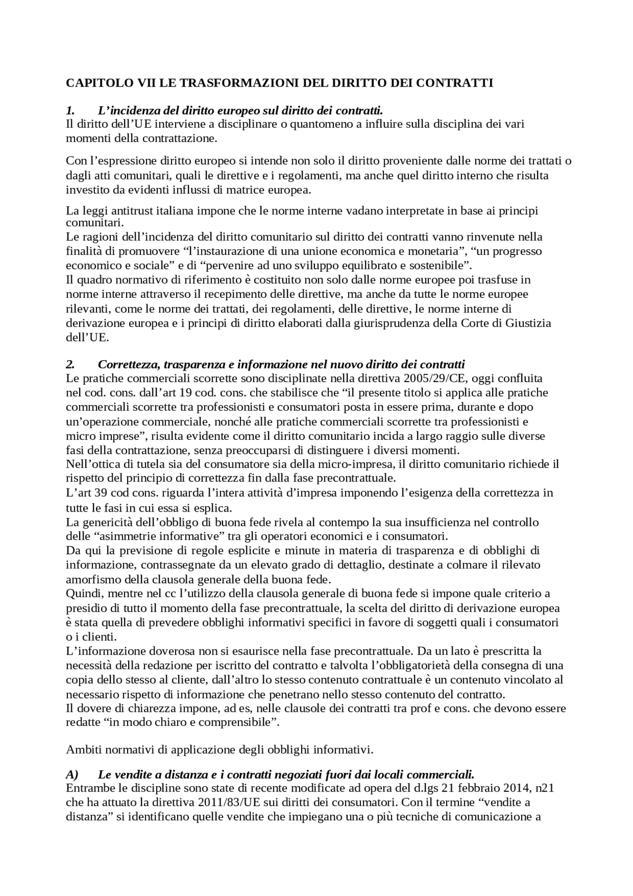 Riassunto Di Diritto Civile Appunti Di Diritto Civile Docsity