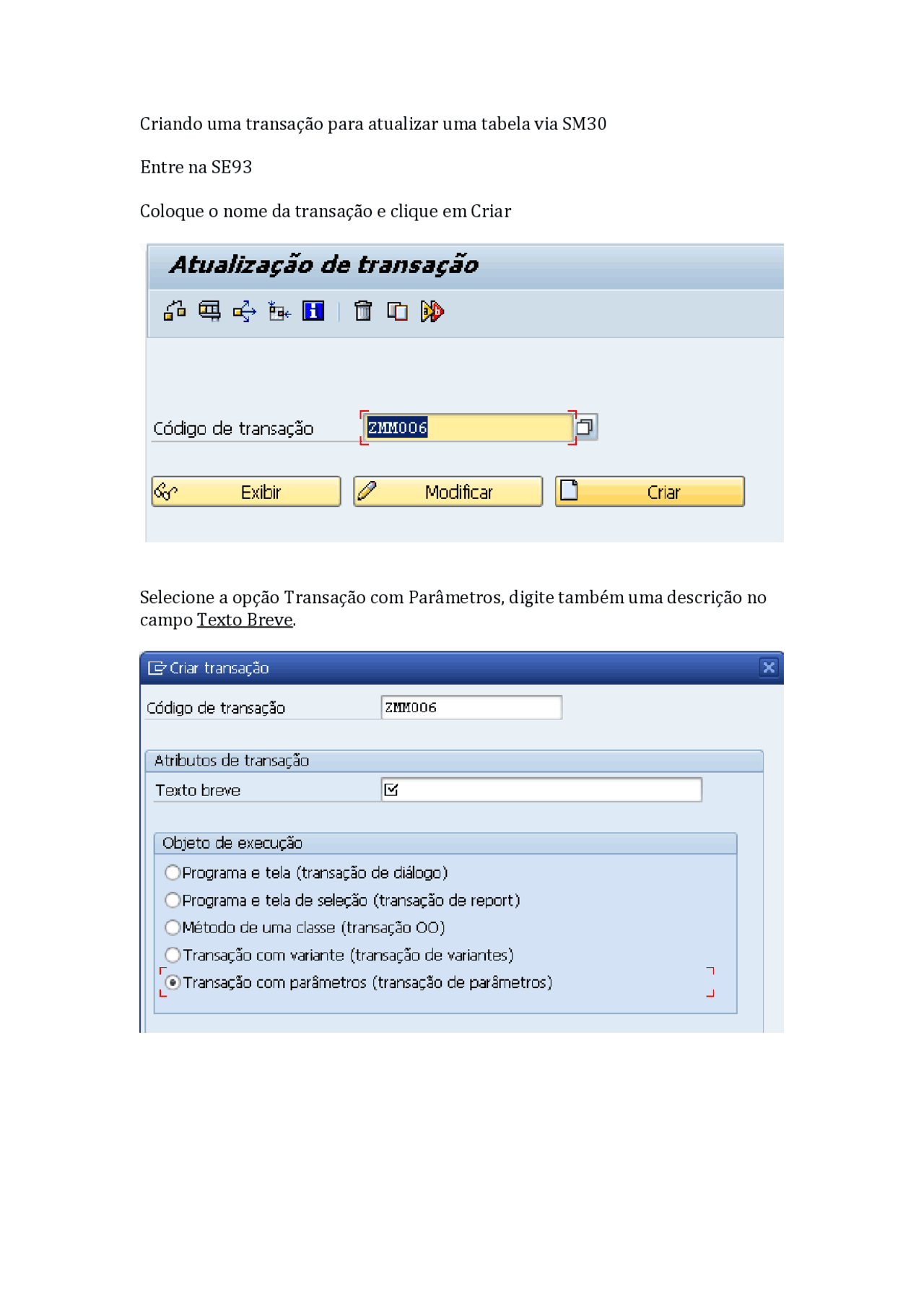 Criando Gestão Automatica De Tabela Sap Docsity