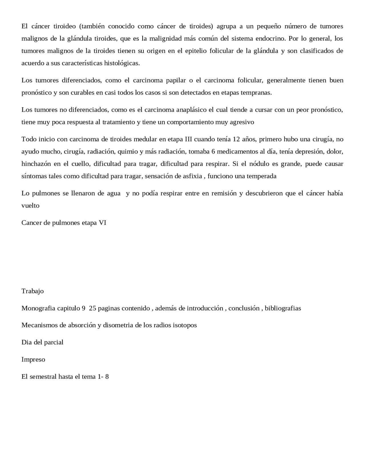 El Cáncer Tiroideo Apuntes Docsity
