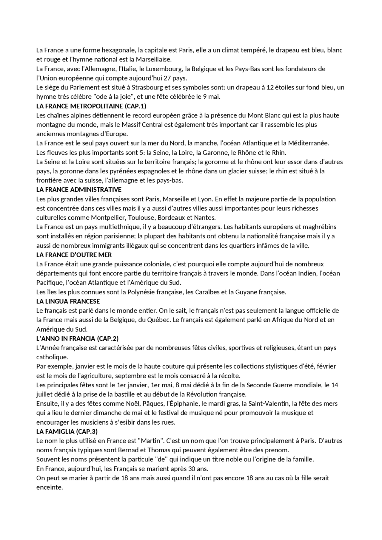Riassunto Lingua Francese 2 Appunti Di Lingua Francese Docsity