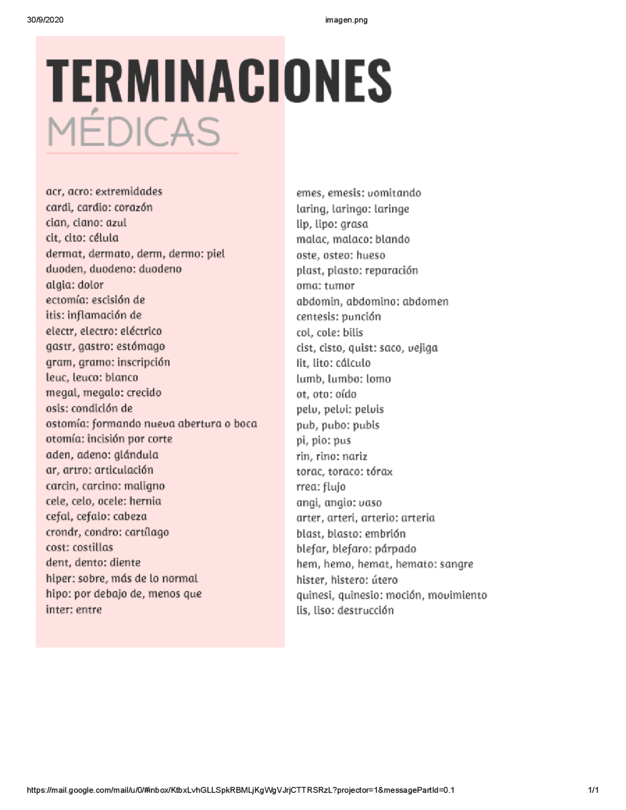 - Terminaciones médicas - - Docsity