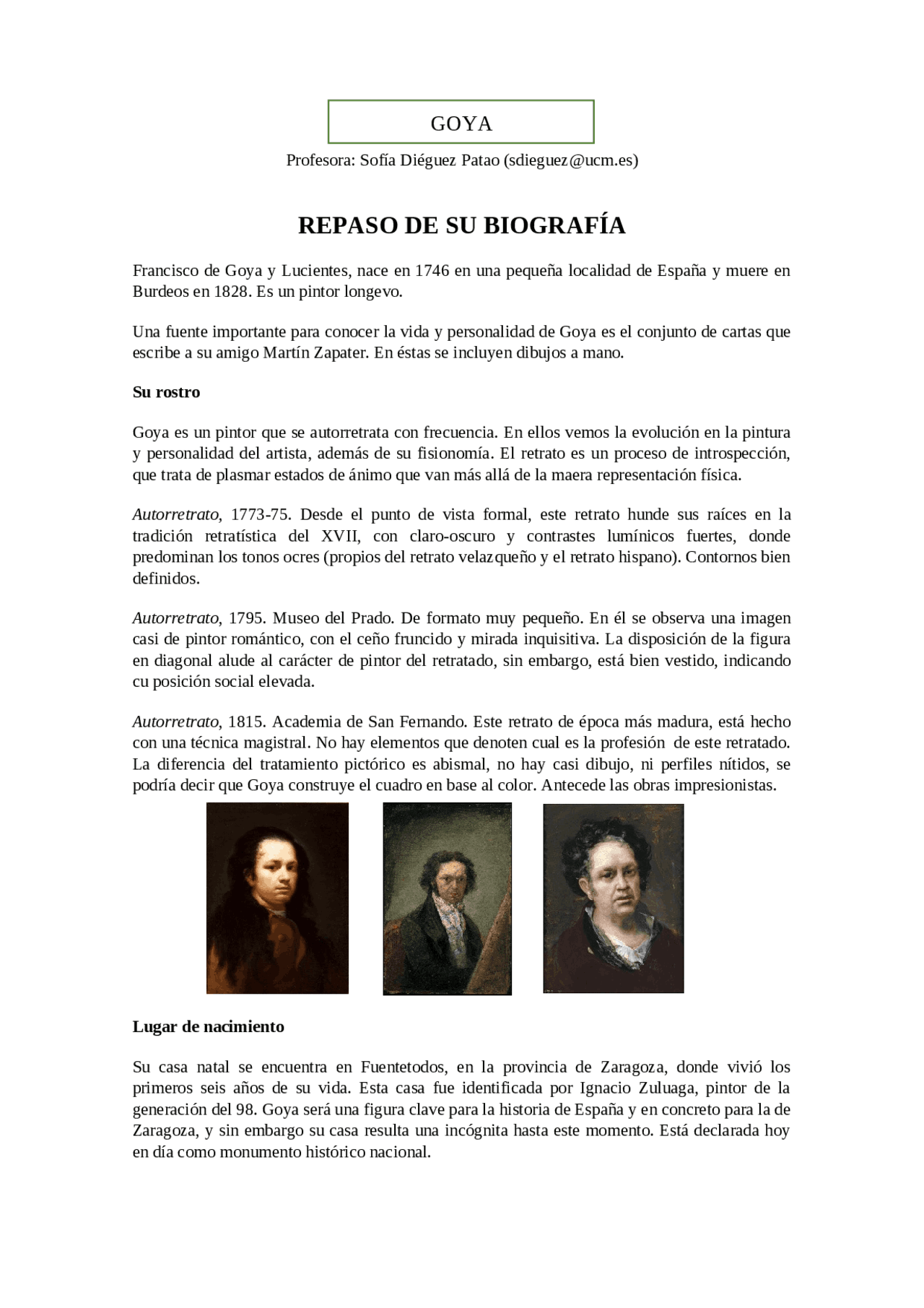APUNTES ASIGNATURA GOYA - UCM - Docsity