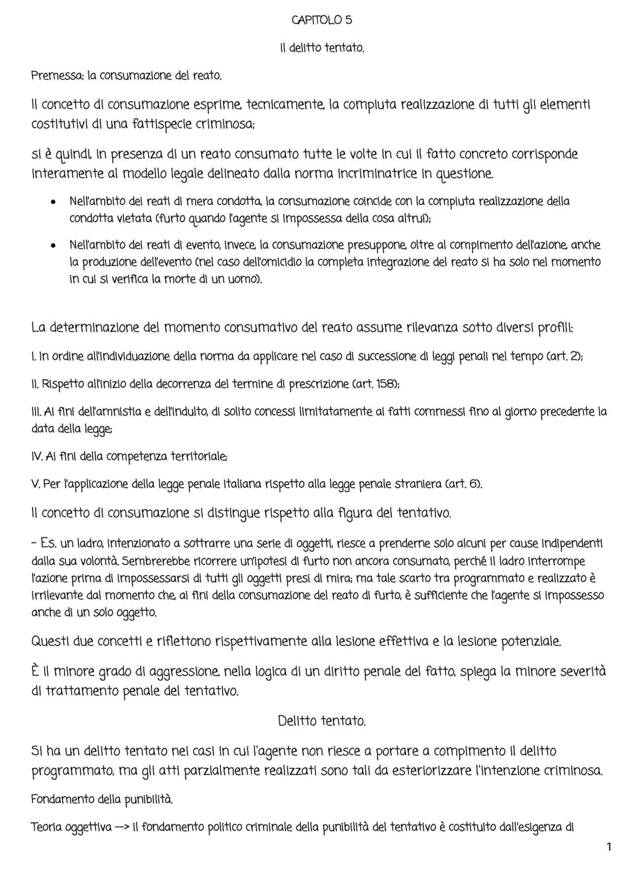 Delitto Tentato Cap 5 Fiandaca Musco Docsity