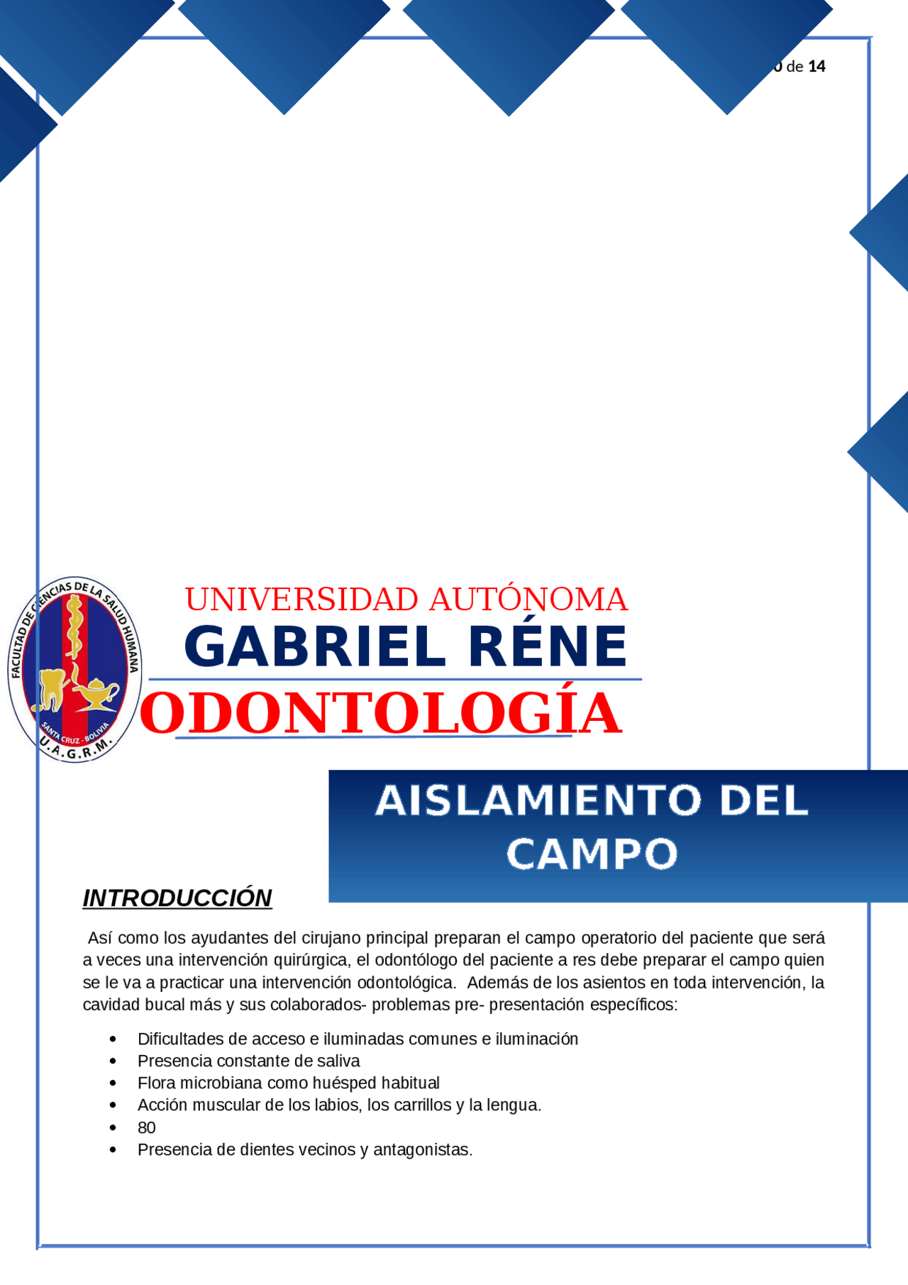 Aislamiento De Campo Operatorio En Odontologia Apuntes De Odontología