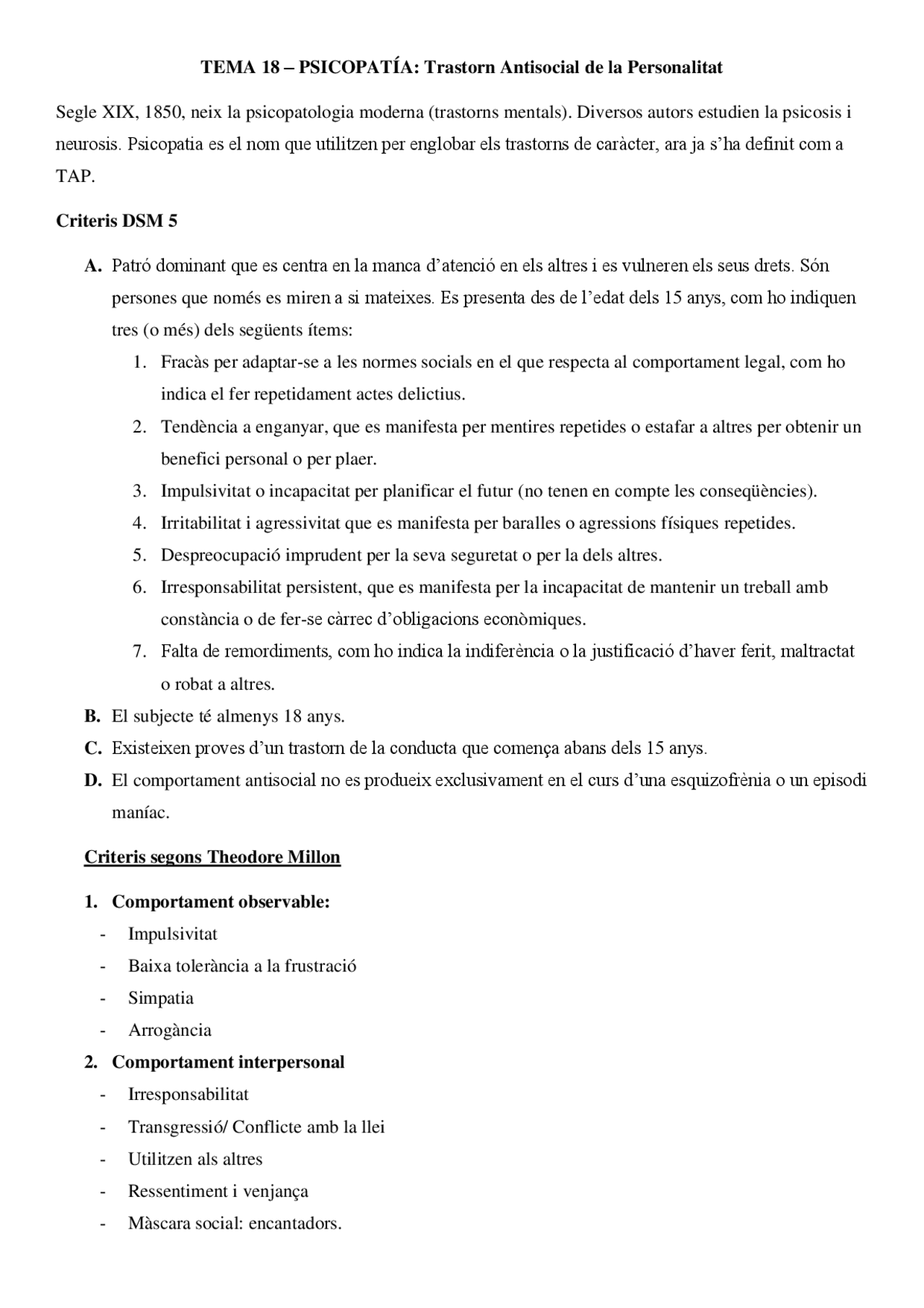 Apunts De Psicopatologia Docsity