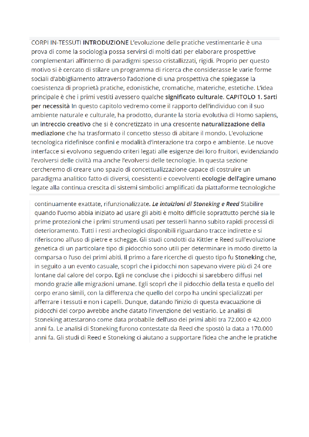 Corpi In Tessuti Riassunto Docsity