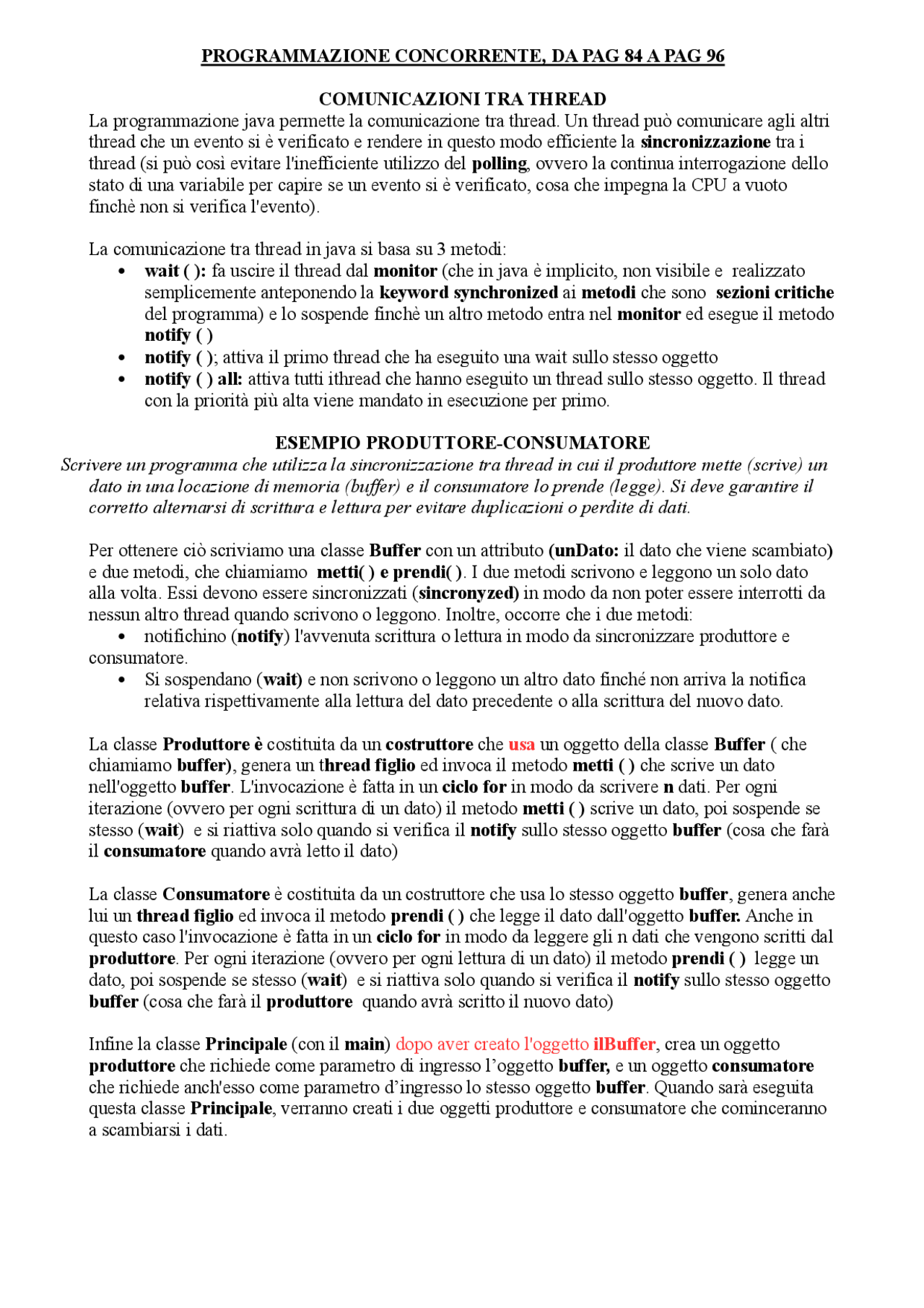 Programmazione concorrente - Docsity