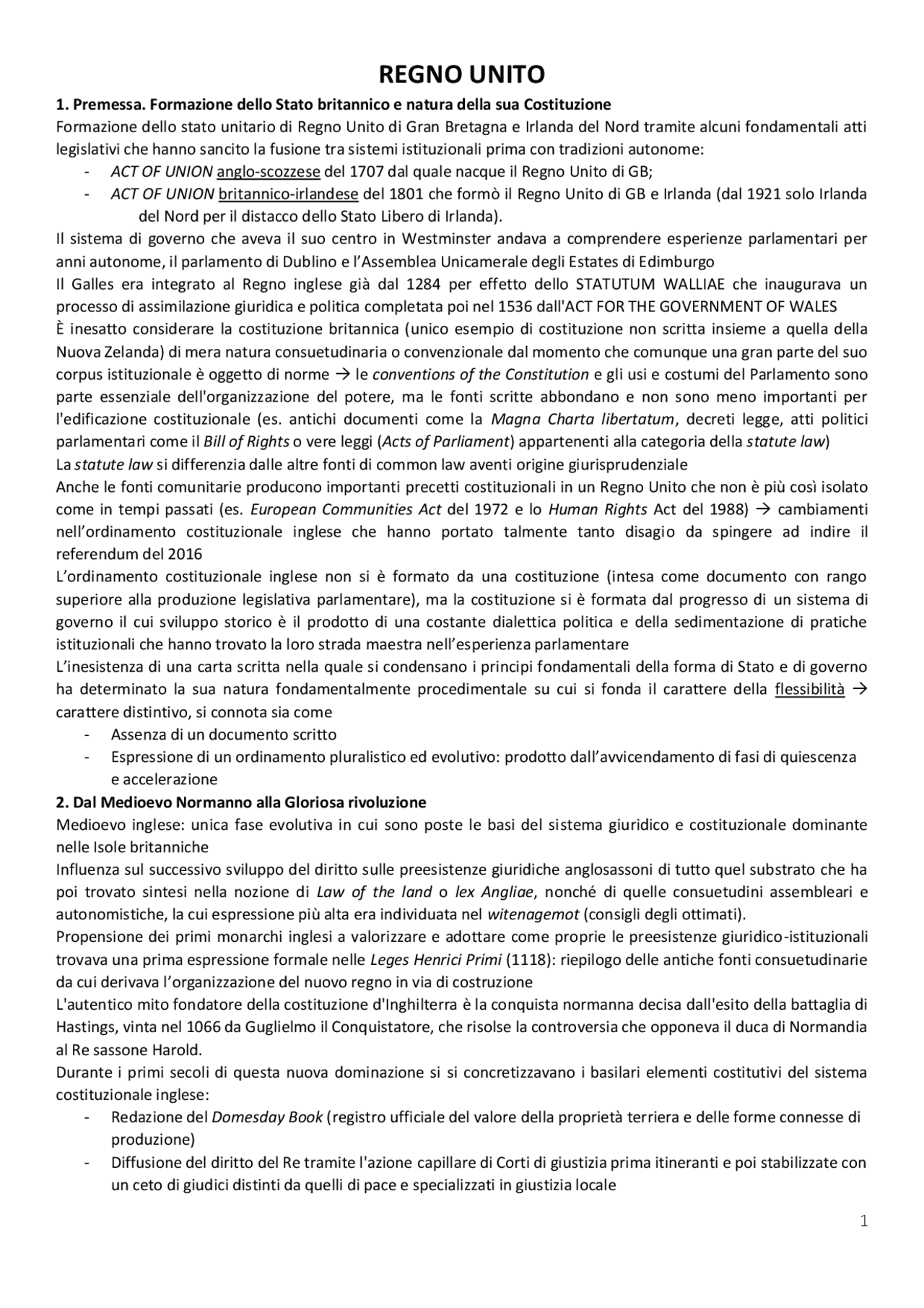 Riassunto Diritto Costituzionale Comparato Docsity