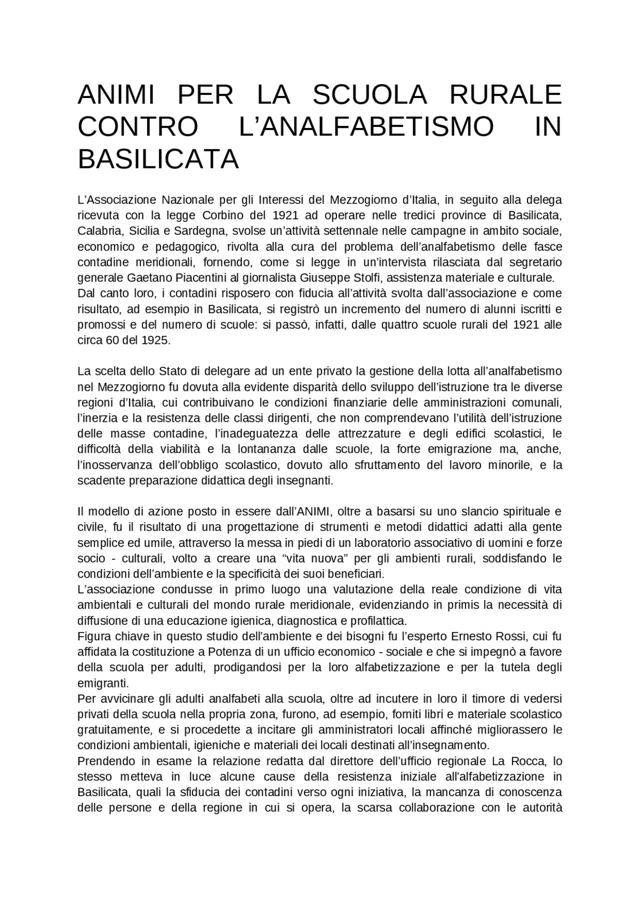 Attivita Animi In Basilicata Docsity